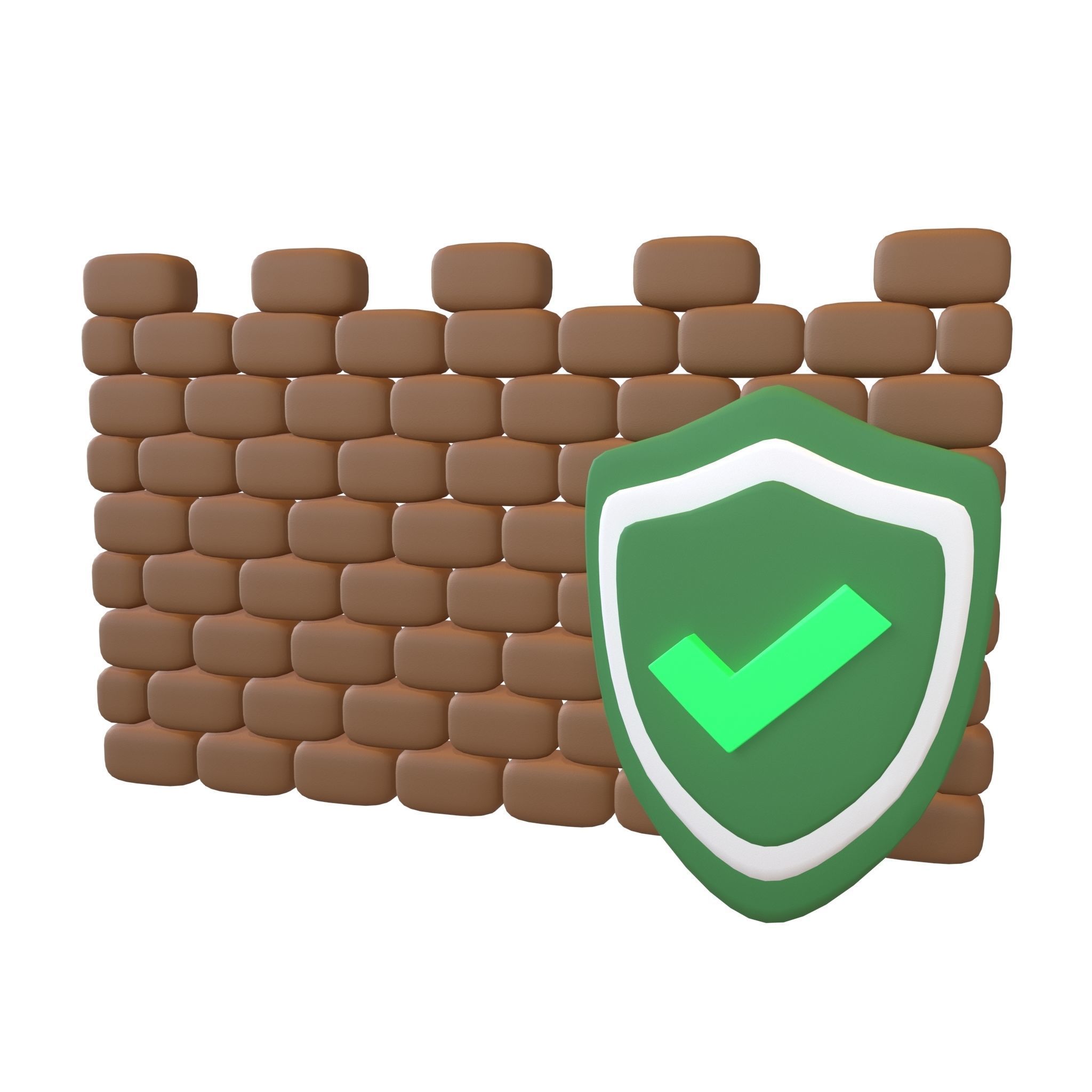 3D model Network Firewall Icon v1 001 VR / AR / low-poly | CGTrader