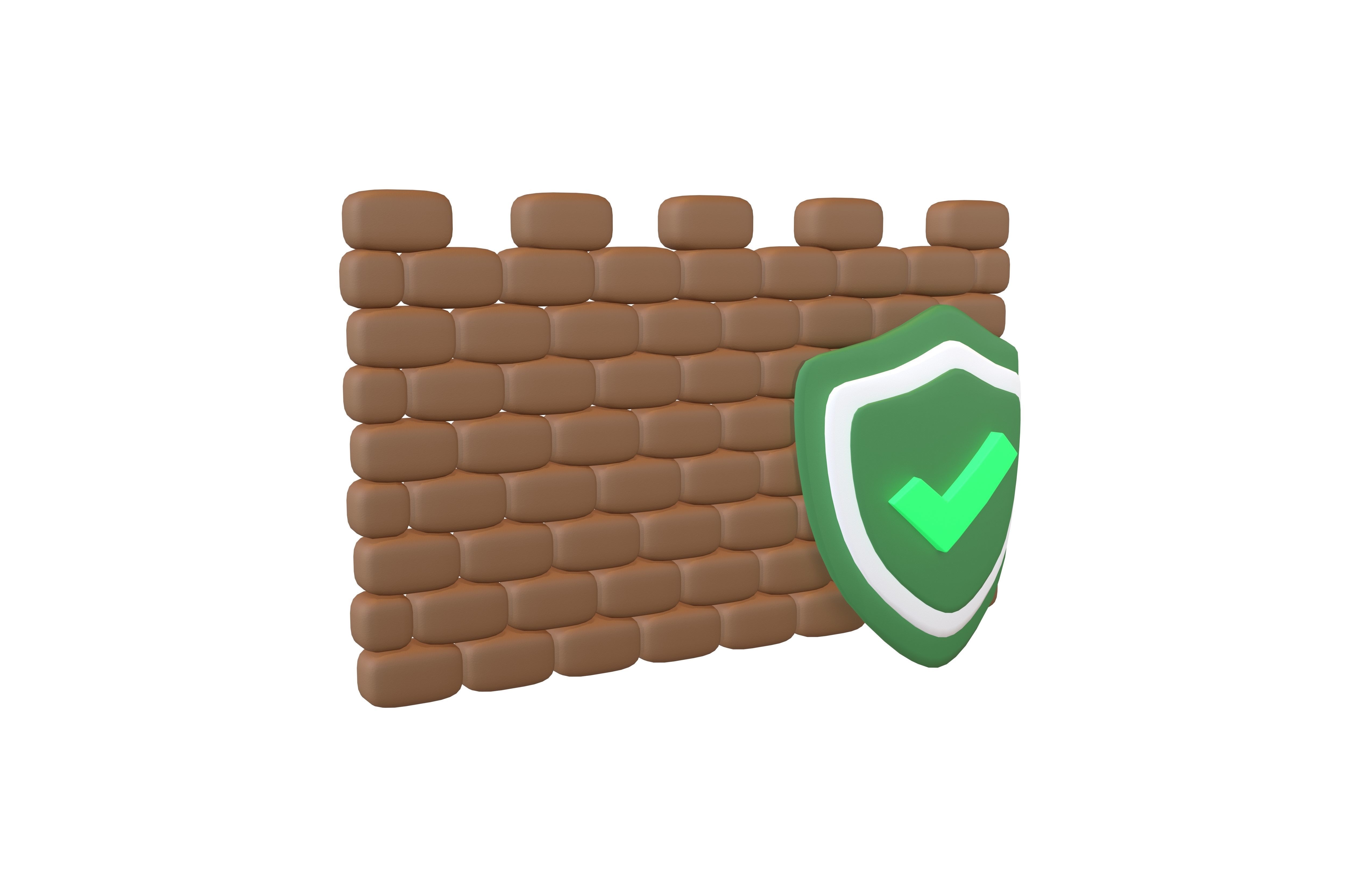 3D model Network Firewall Icon v1 001 VR / AR / low-poly | CGTrader