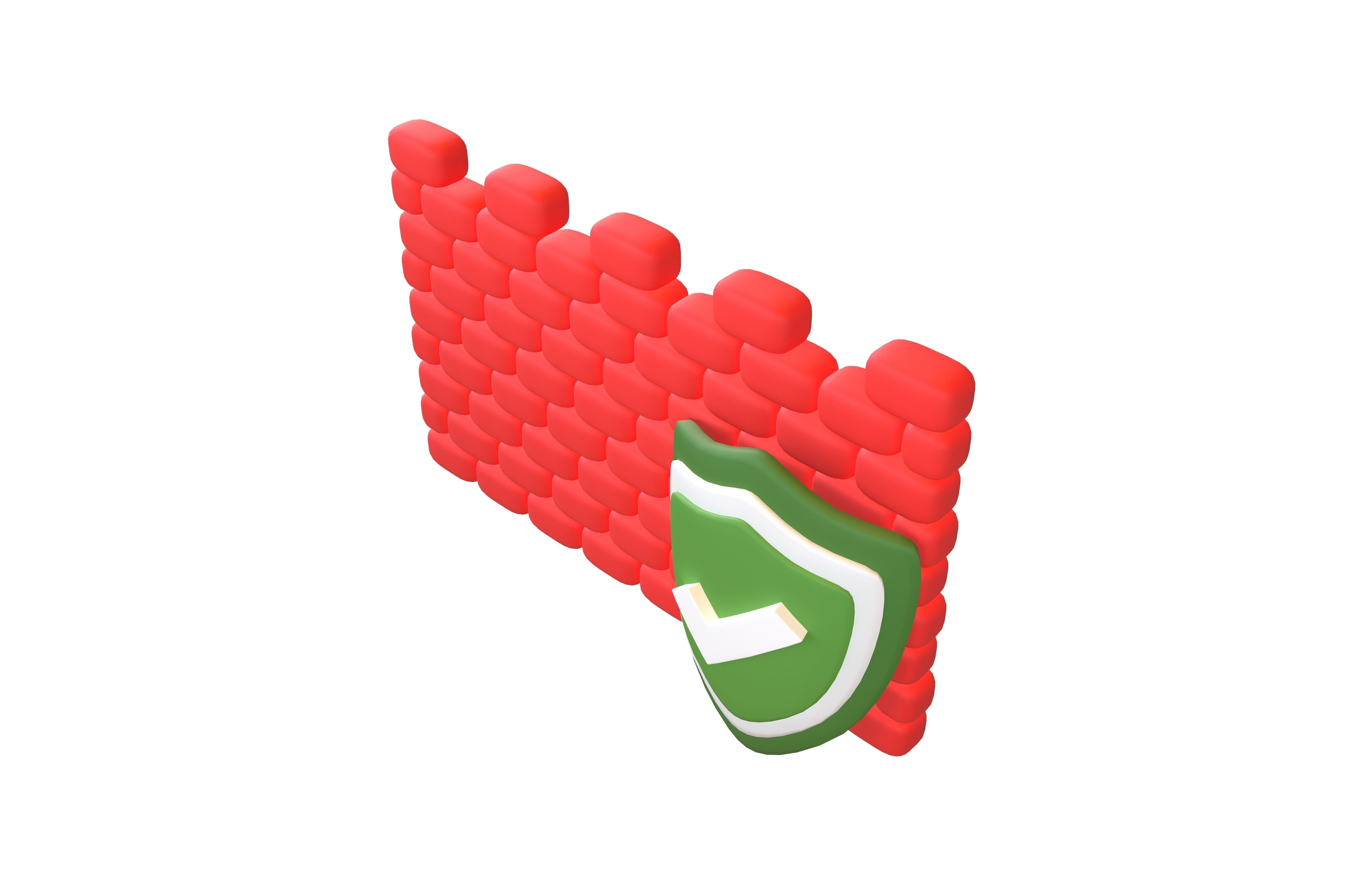 3D model Network Firewall Icon v1 003 VR / AR / low-poly | CGTrader