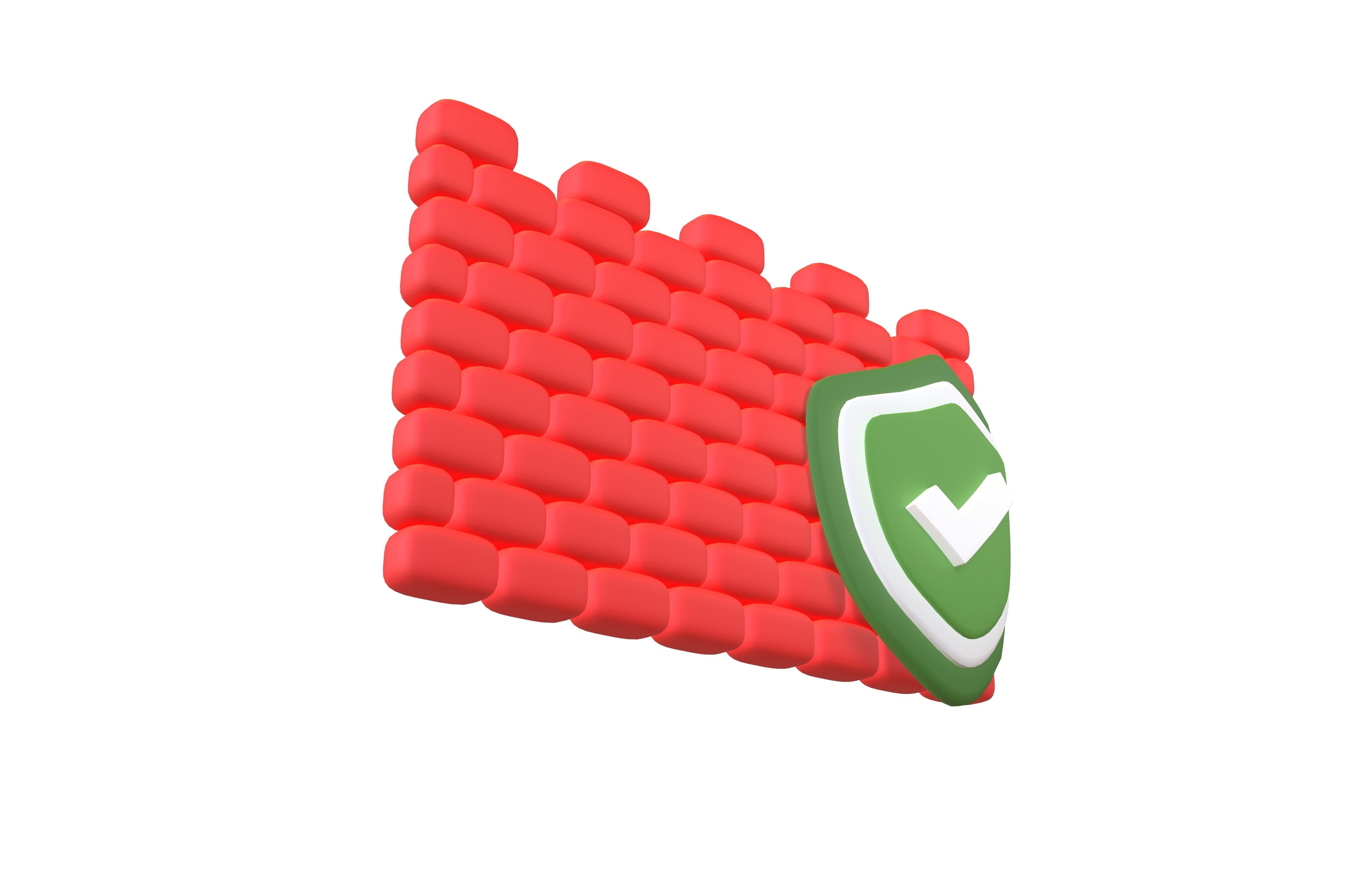 3D model Network Firewall Icon v1 003 VR / AR / low-poly | CGTrader