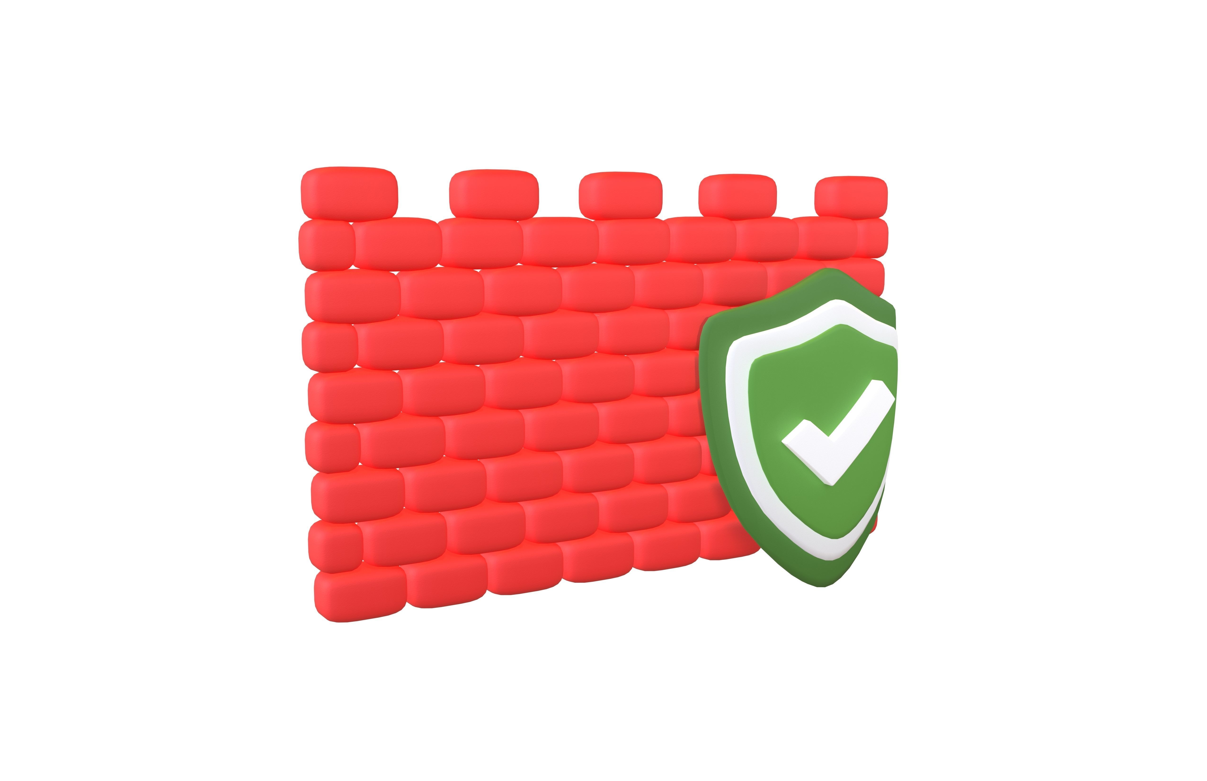 3D model Network Firewall Icon v1 003 VR / AR / low-poly | CGTrader
