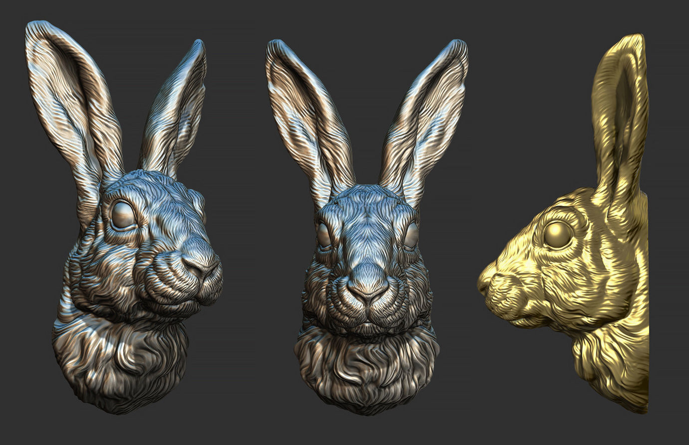 Hare head 3D model 3D printable | CGTrader