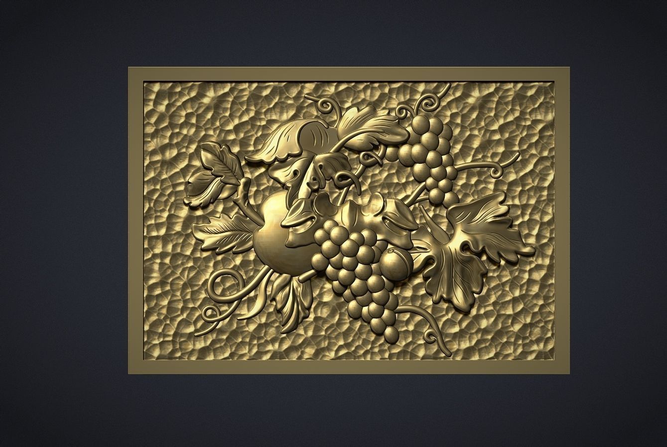 A beautiful grape bas-relief 3D model 3D printable | CGTrader