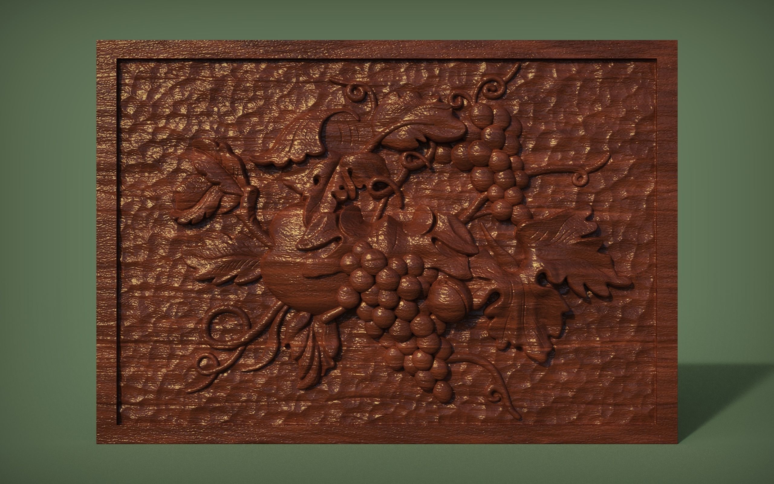 A beautiful grape bas-relief 3D model 3D printable | CGTrader