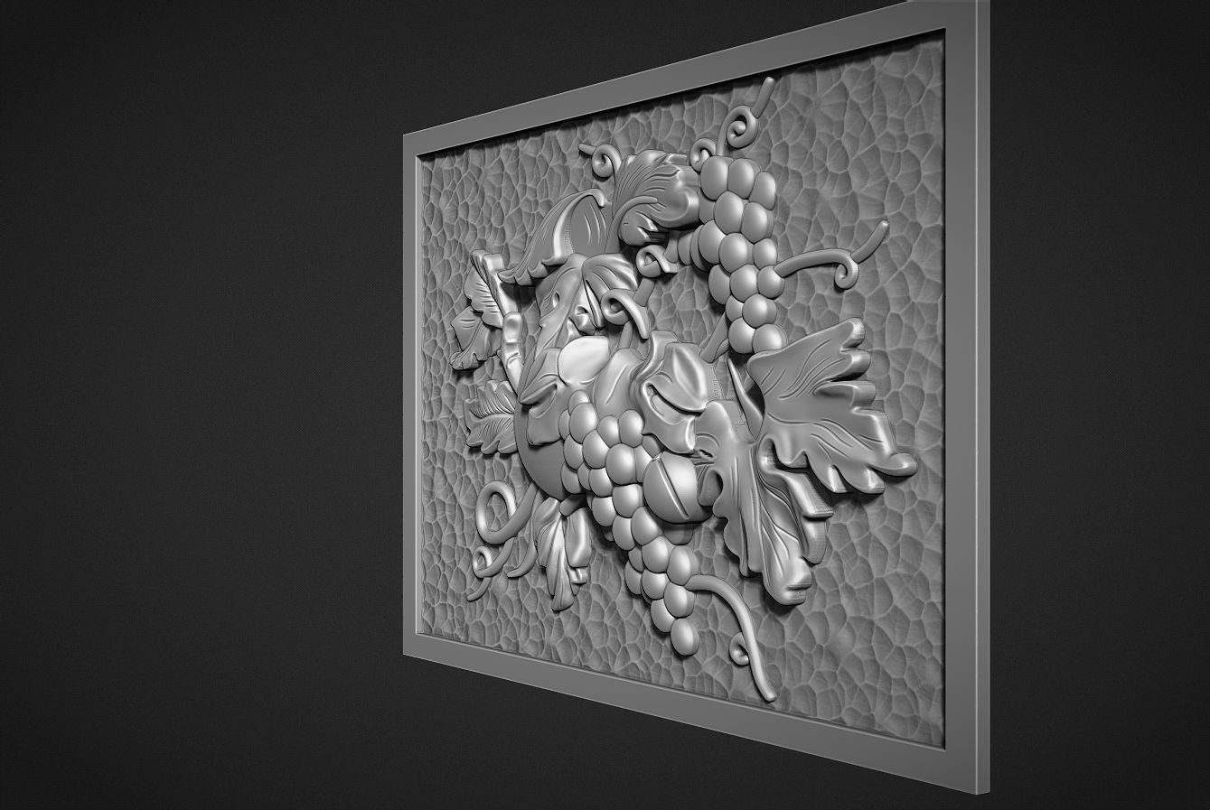 A beautiful grape bas-relief 3D model 3D printable | CGTrader
