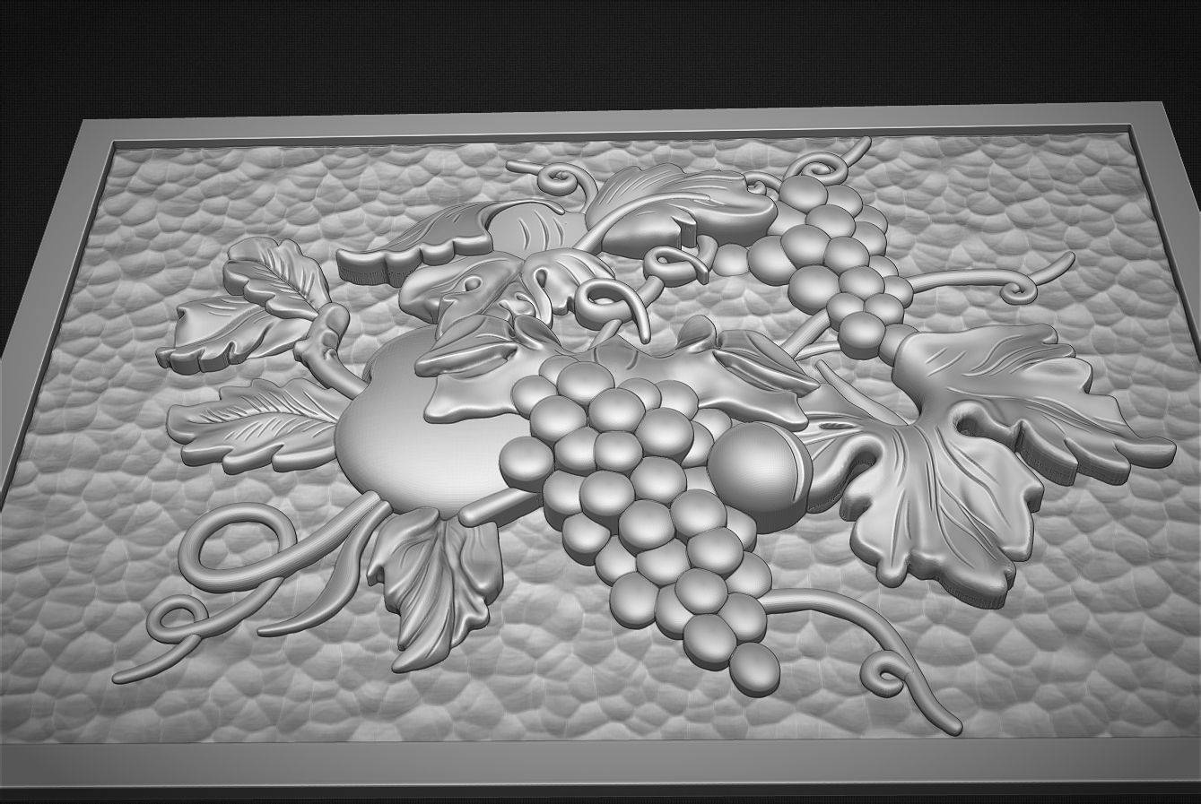 A beautiful grape bas-relief 3D model 3D printable | CGTrader