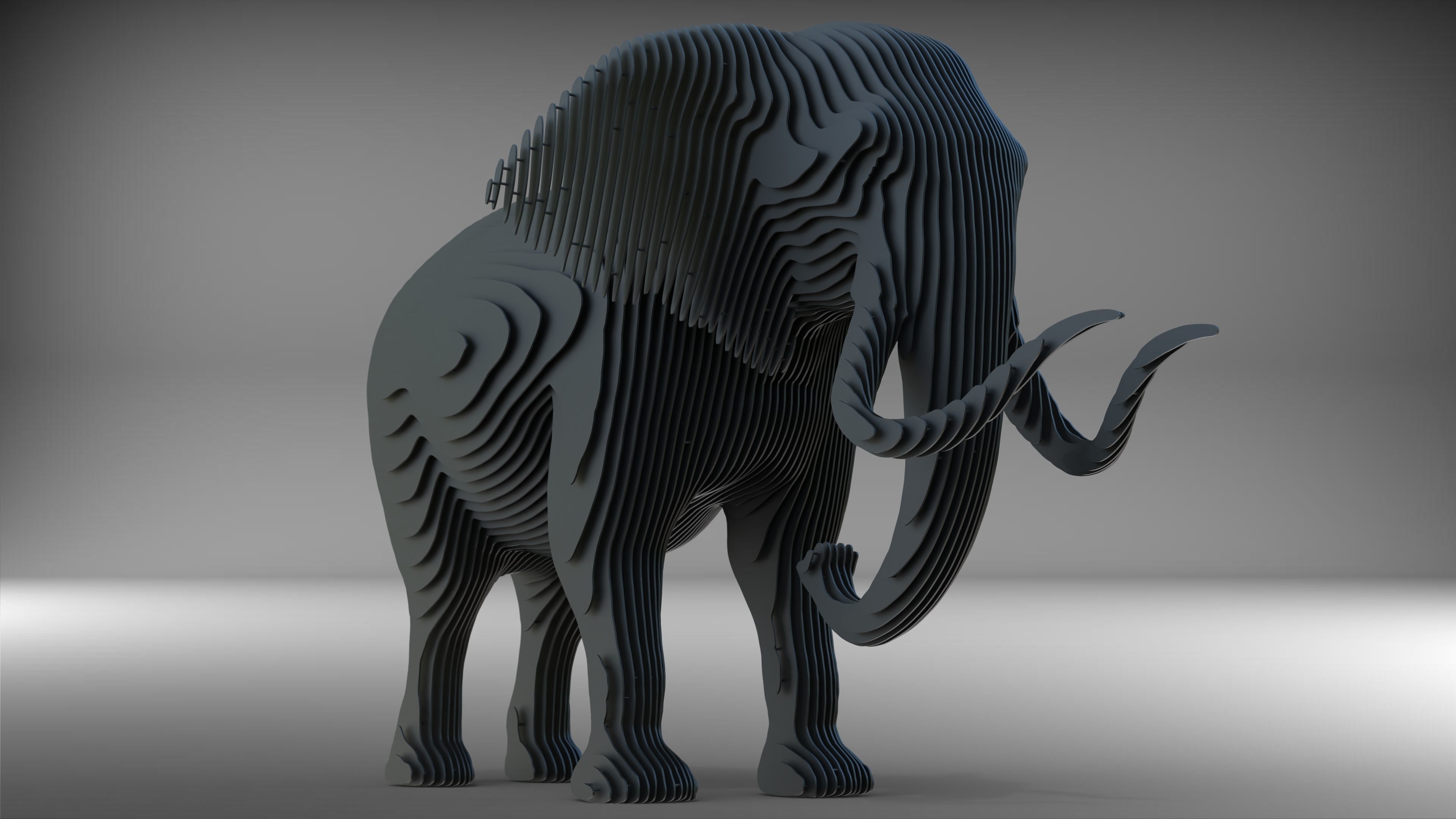 elephant statue sliced outdoor indoor decoration 3D model | CGTrader
