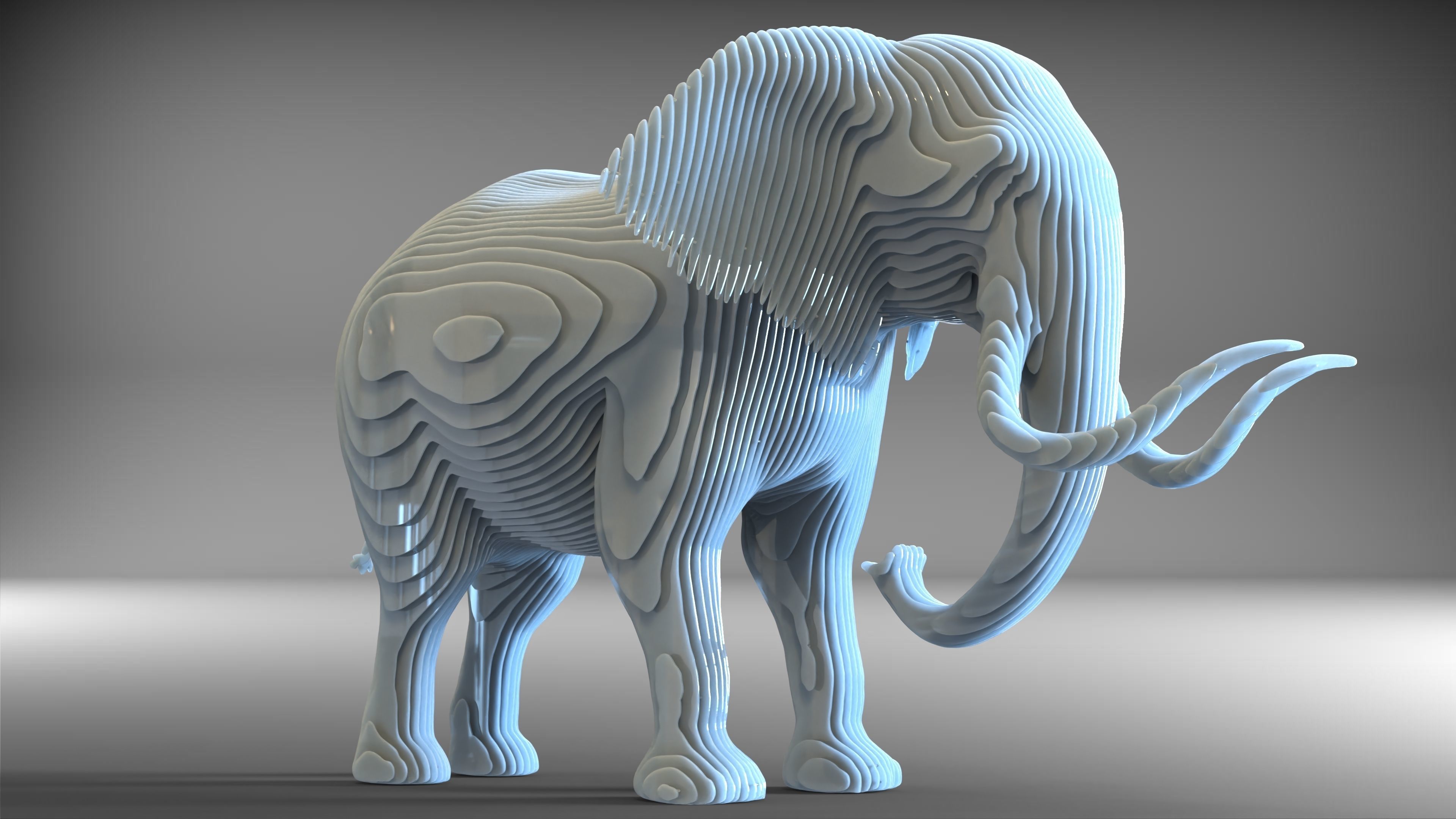 elephant statue sliced outdoor indoor decoration 3D model | CGTrader