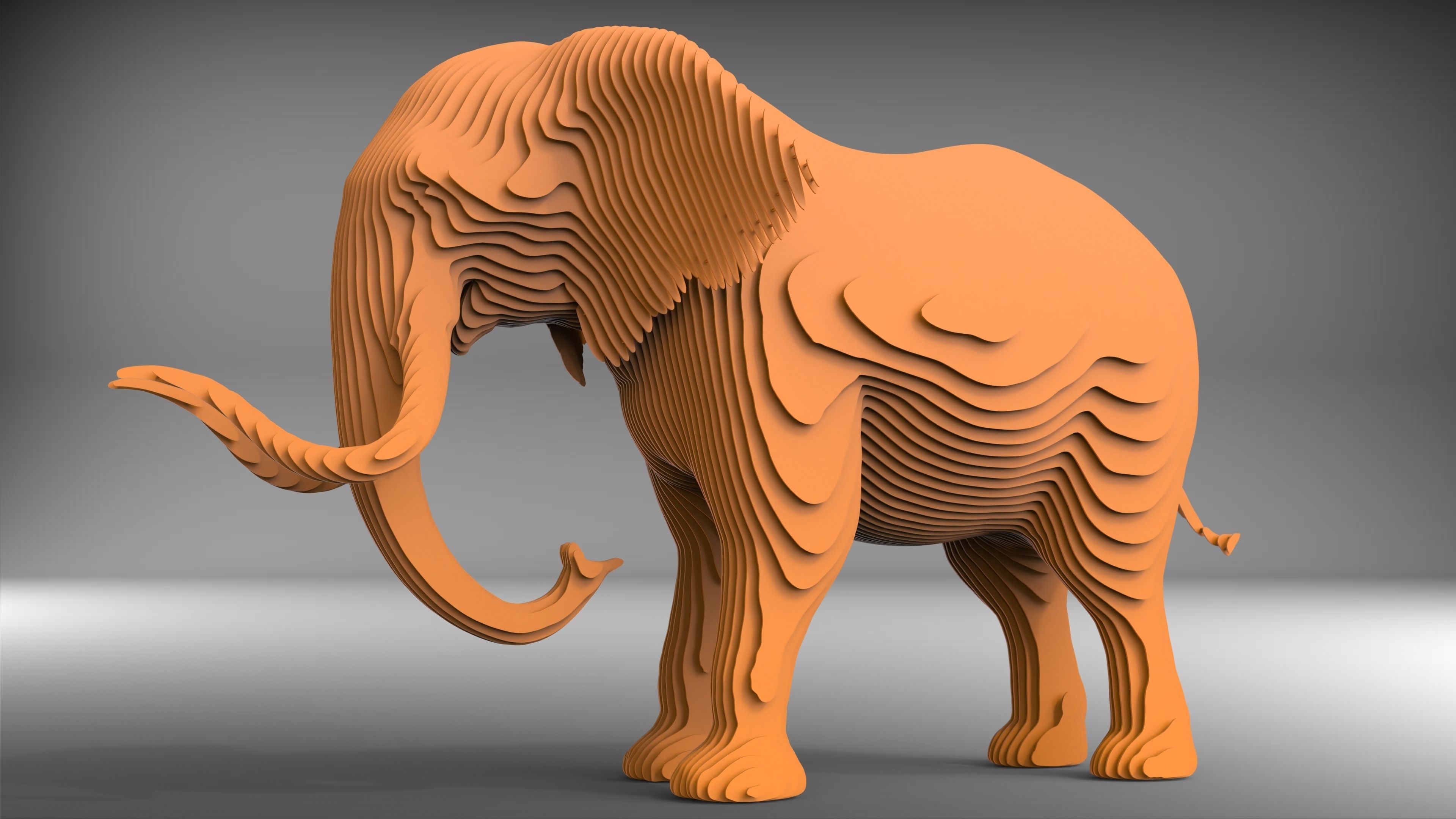 elephant statue sliced outdoor indoor decoration 3D model | CGTrader