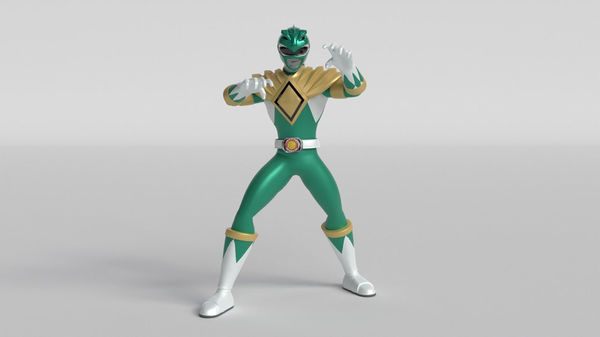 Green Ranger - Power Ranger 3D model rigged | CGTrader