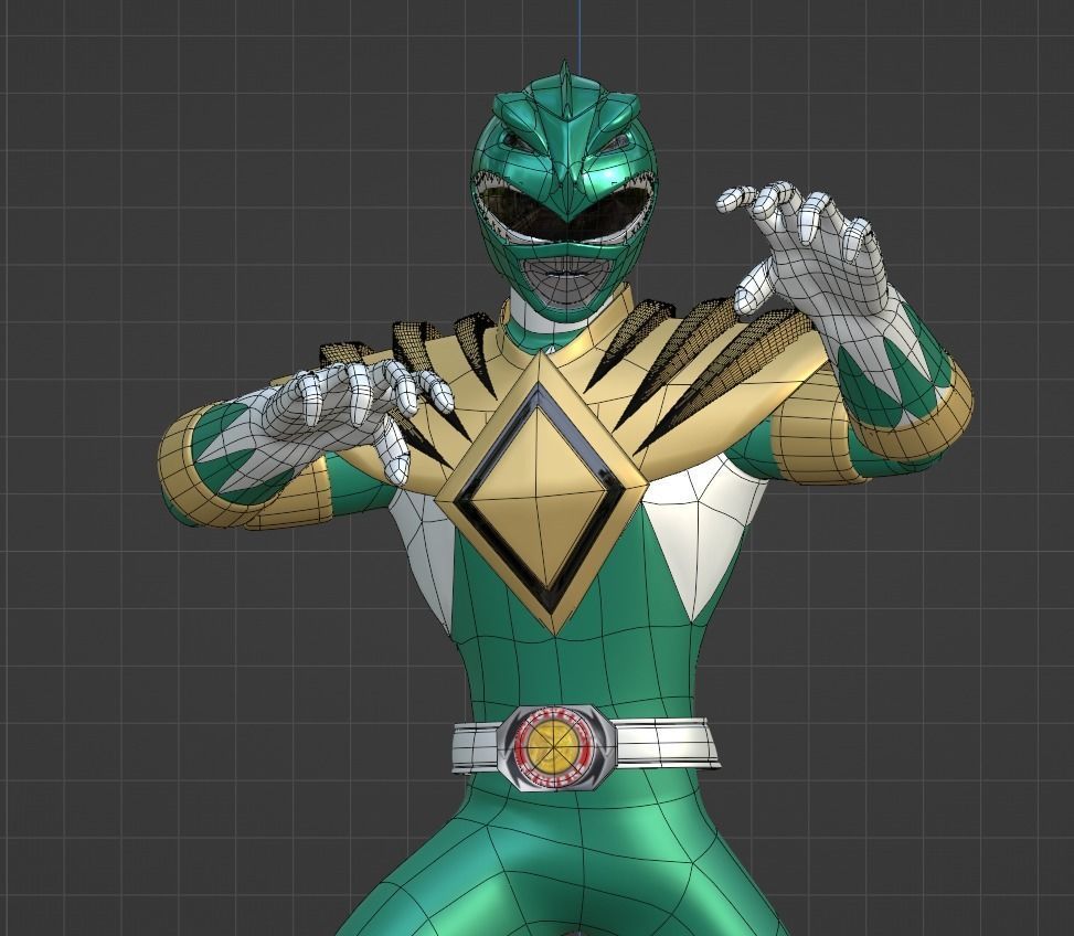 Green Ranger - Power Ranger 3D model rigged | CGTrader