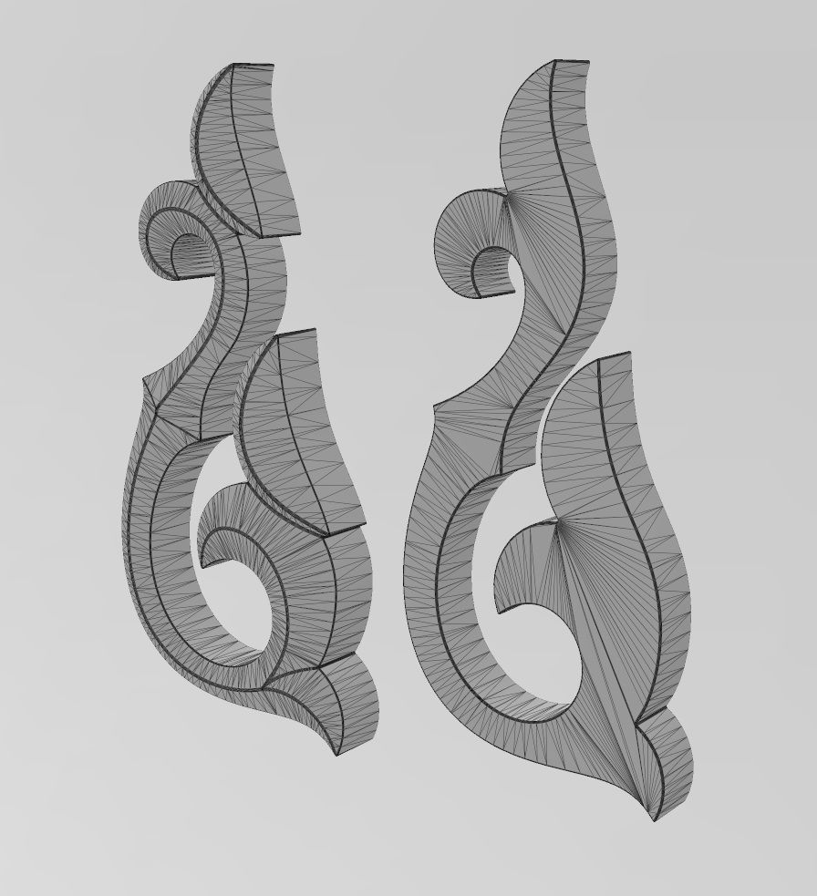 Carved floral scroll onlay and molding relief 3D model 3D printable ...