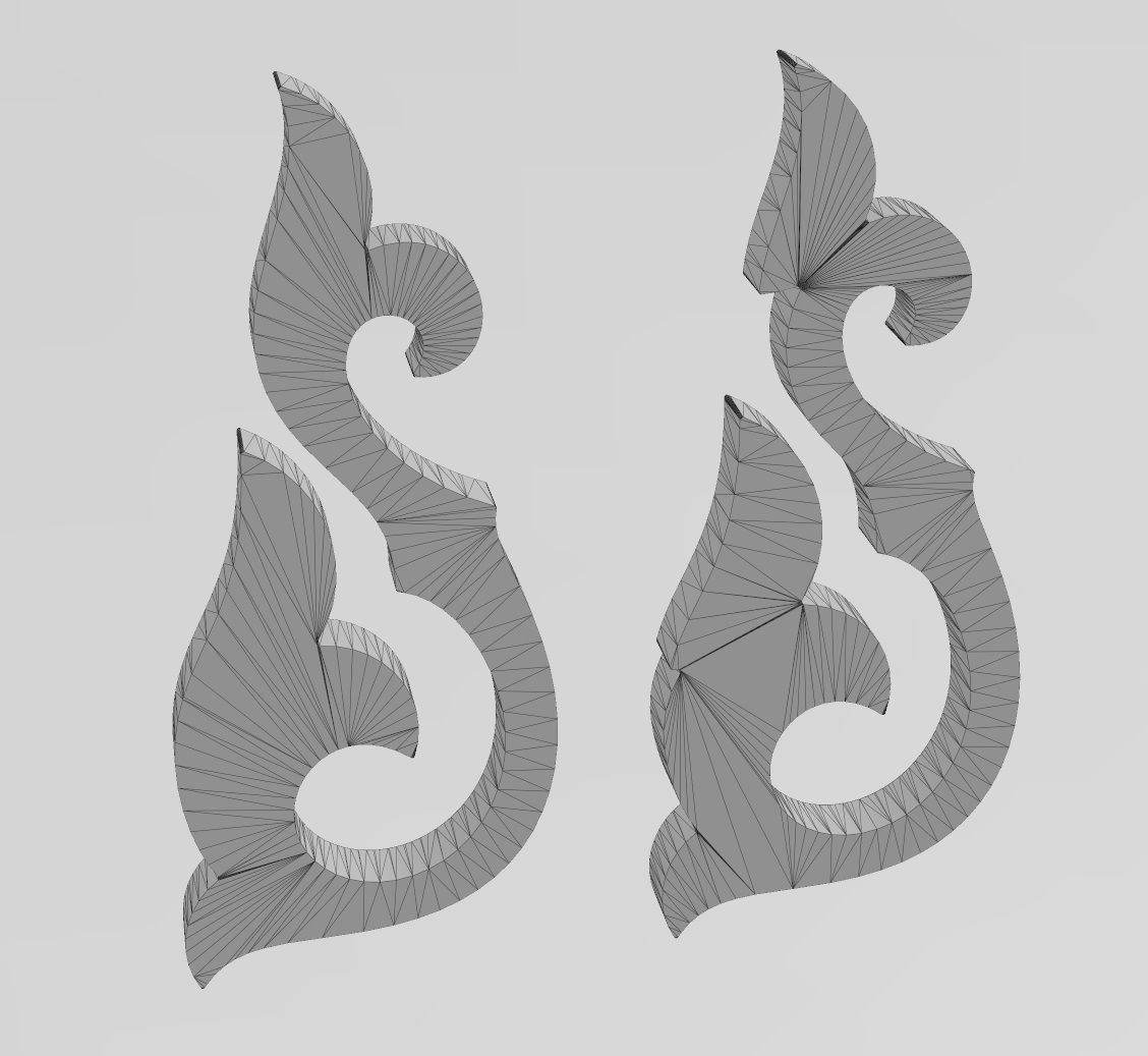 Carved floral scroll onlay and molding relief 3D model 3D printable ...