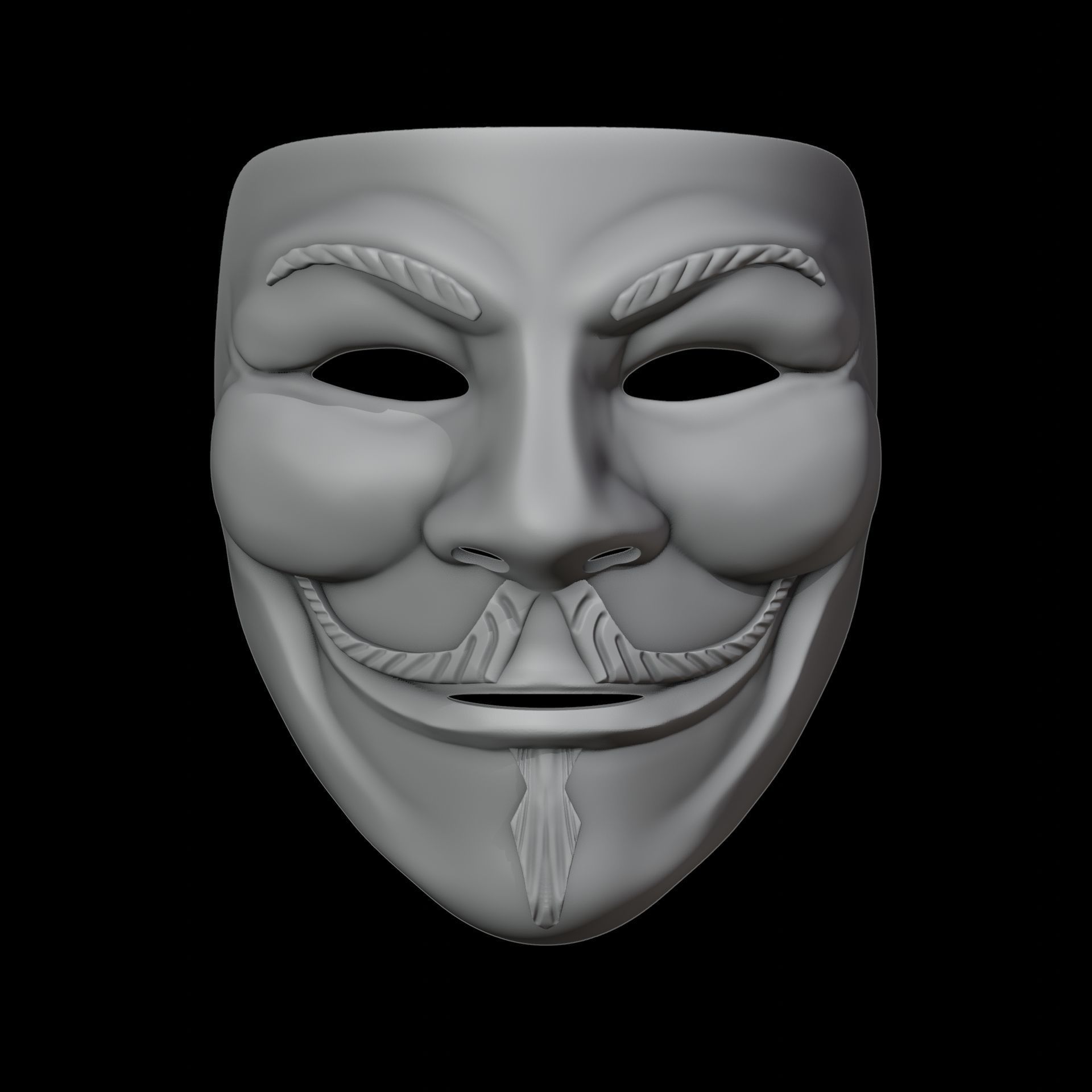 V Mask V For Vendetta Printable STL 3D model 3D printable | CGTrader