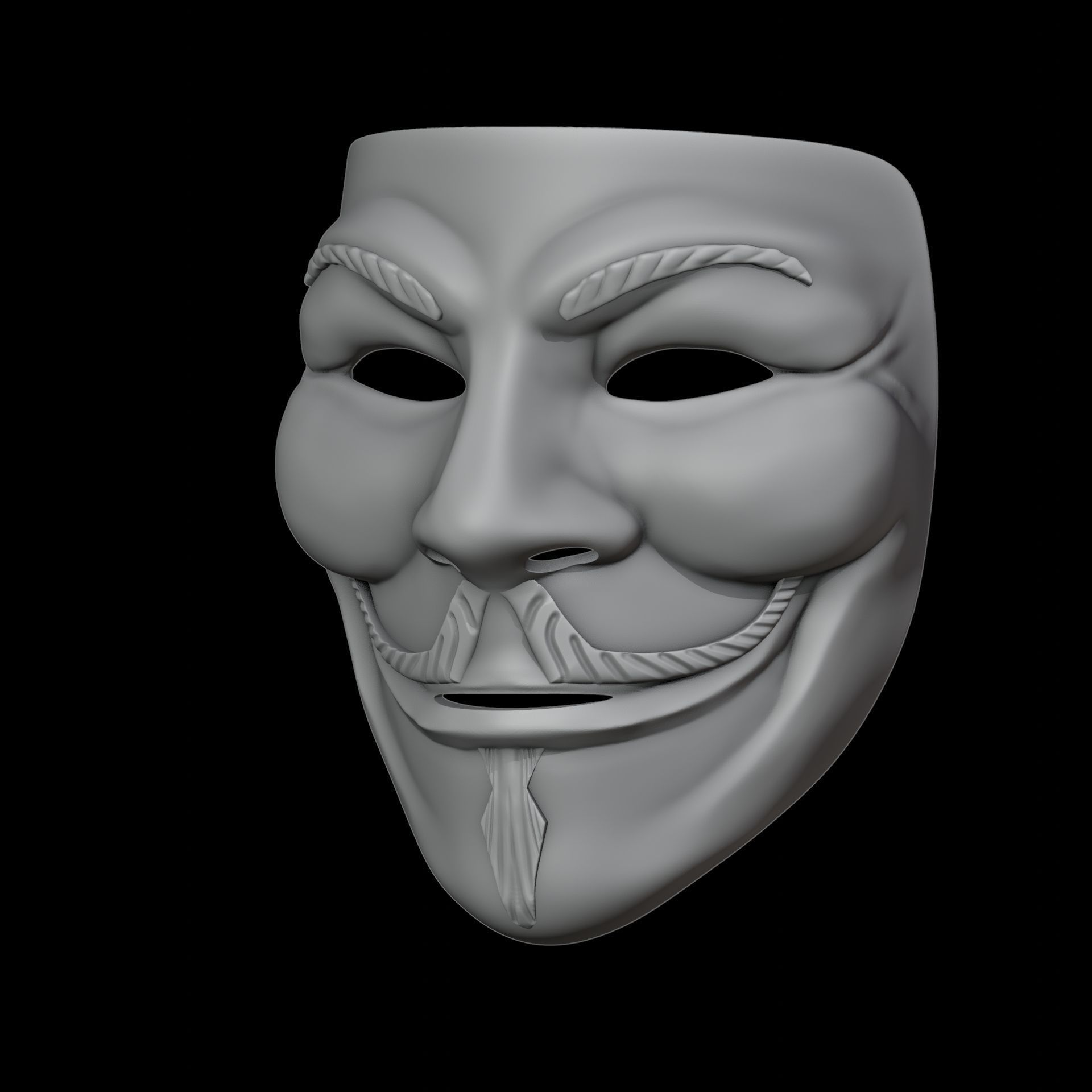 V Mask V For Vendetta Printable STL 3D model 3D printable | CGTrader