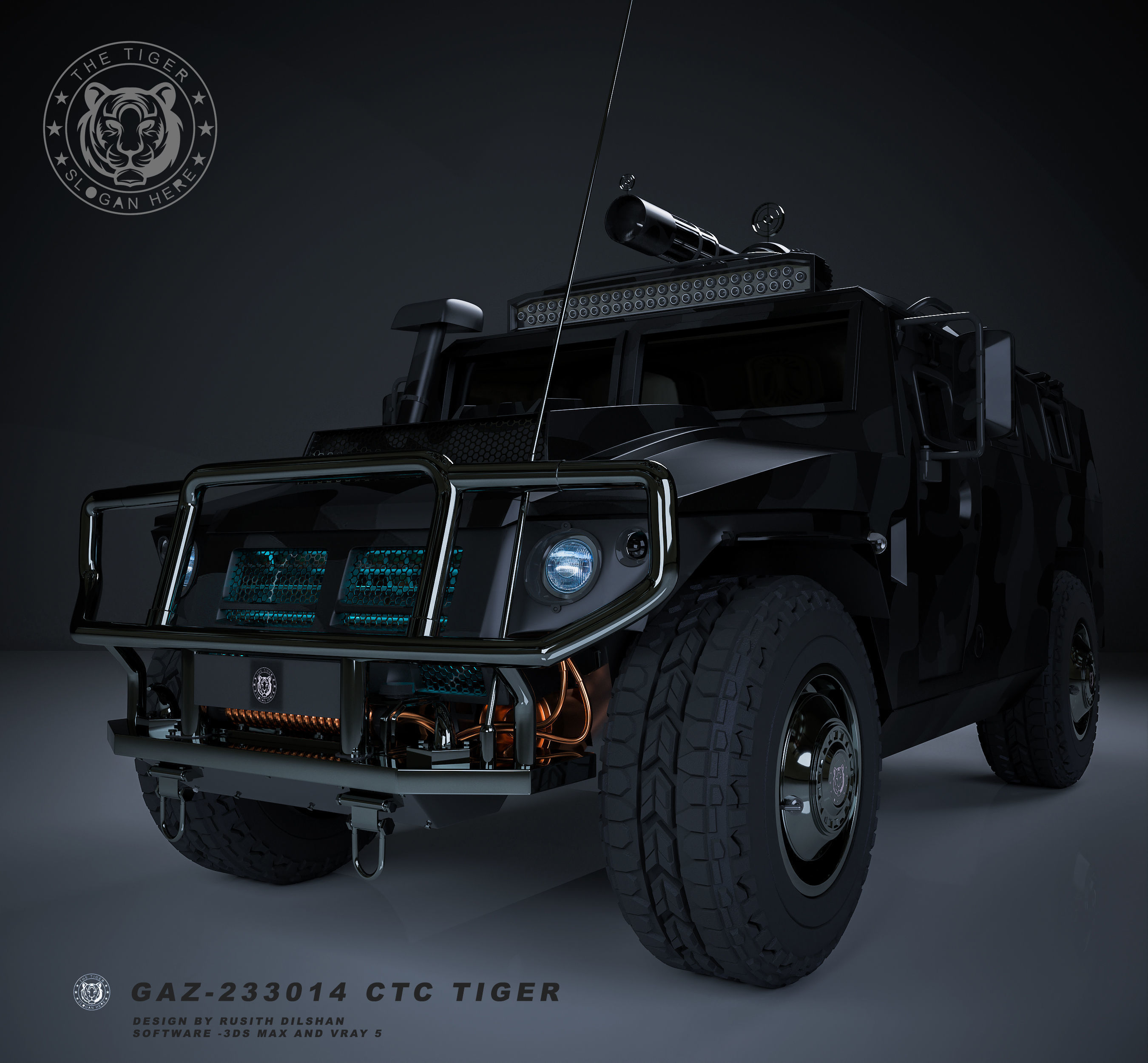 3D model GAS-233014 CTC Tiger army truck 3d model VR / AR / low-poly ...
