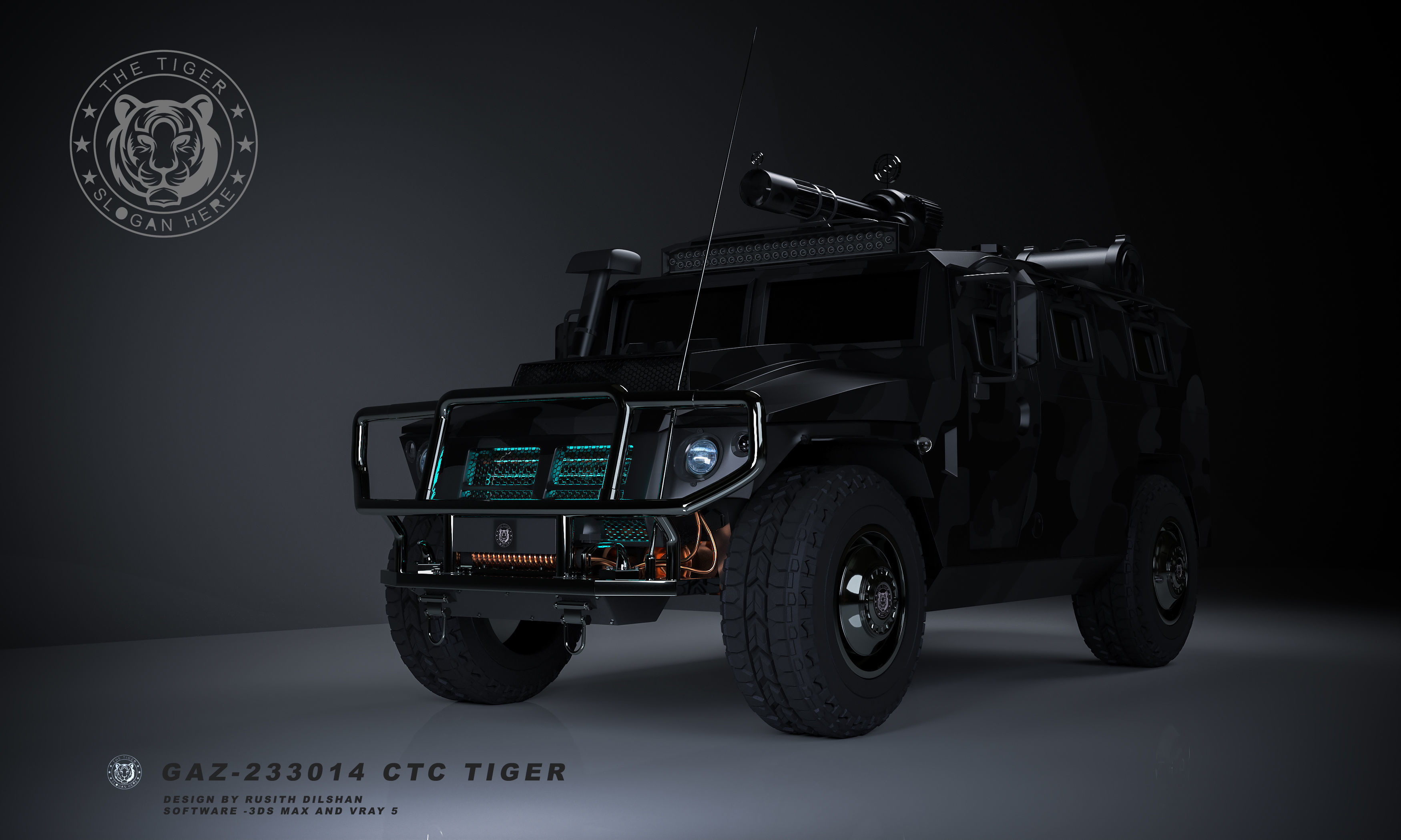 3D model GAS-233014 CTC Tiger army truck 3d model VR / AR / low-poly ...