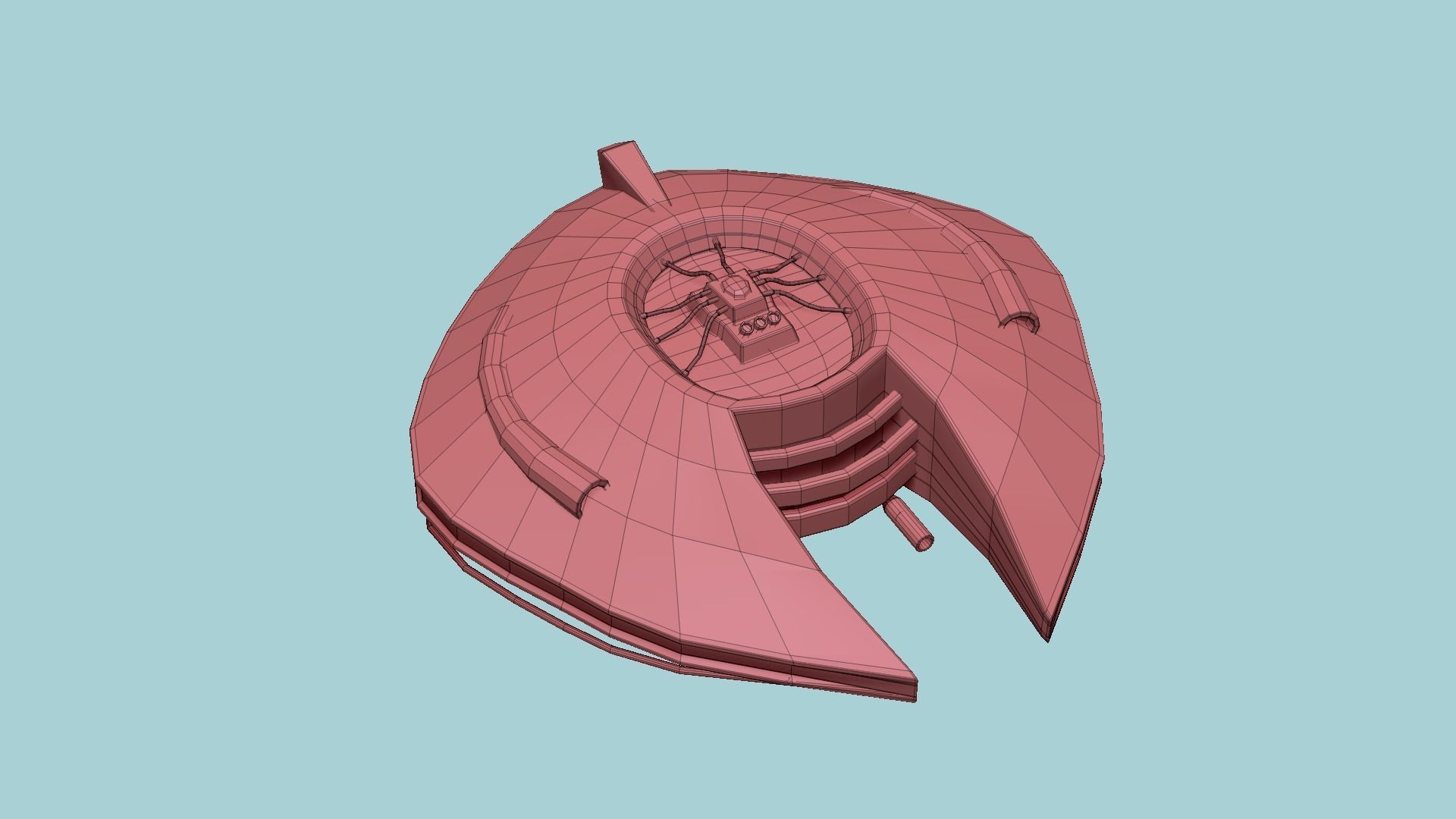 3D model Alien Spaceship UFO D02 Aluminum - Sci Fi Spacecraft Design VR ...