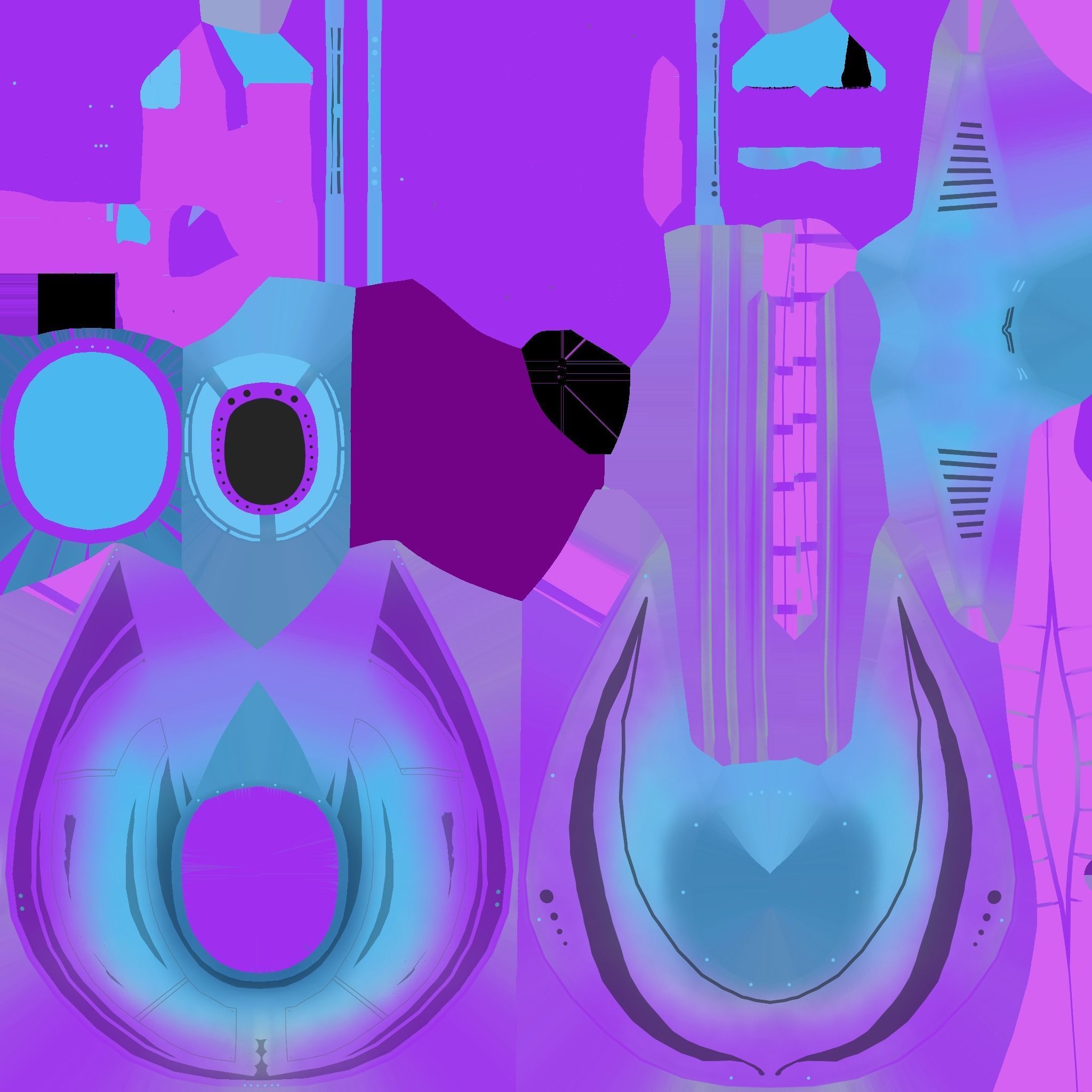 3D model Alien Spaceship UFO D04 Purple Blue - Sci Fi Spacecraft Design ...
