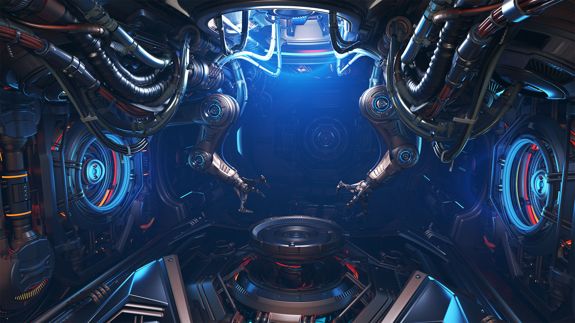 Sci Fi Assembly Lab Rigged 3d Model Animated Rigged Cgtrader