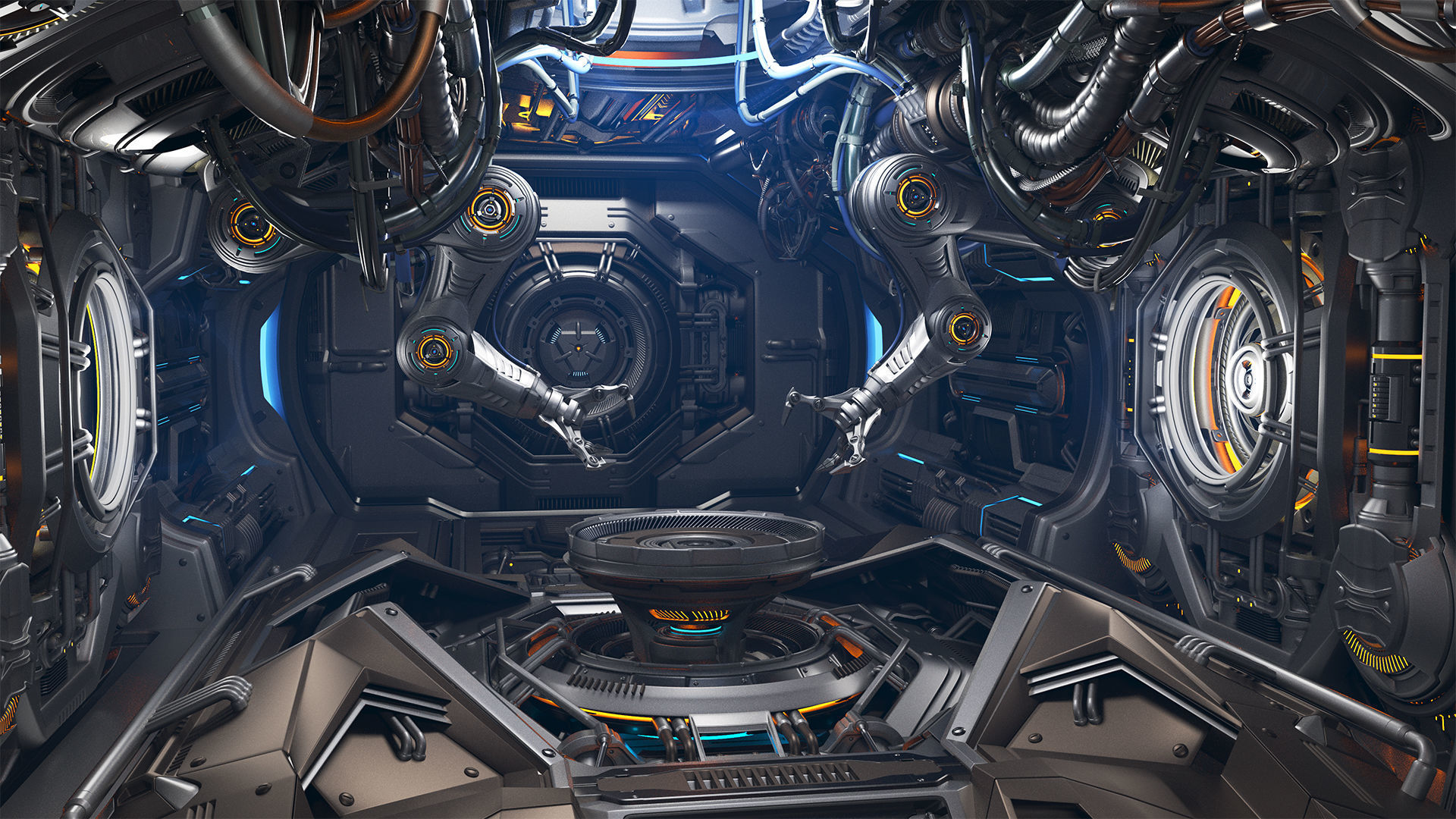 Sci Fi Assembly Lab Rigged 3d Model Animated Rigged Cgtrader