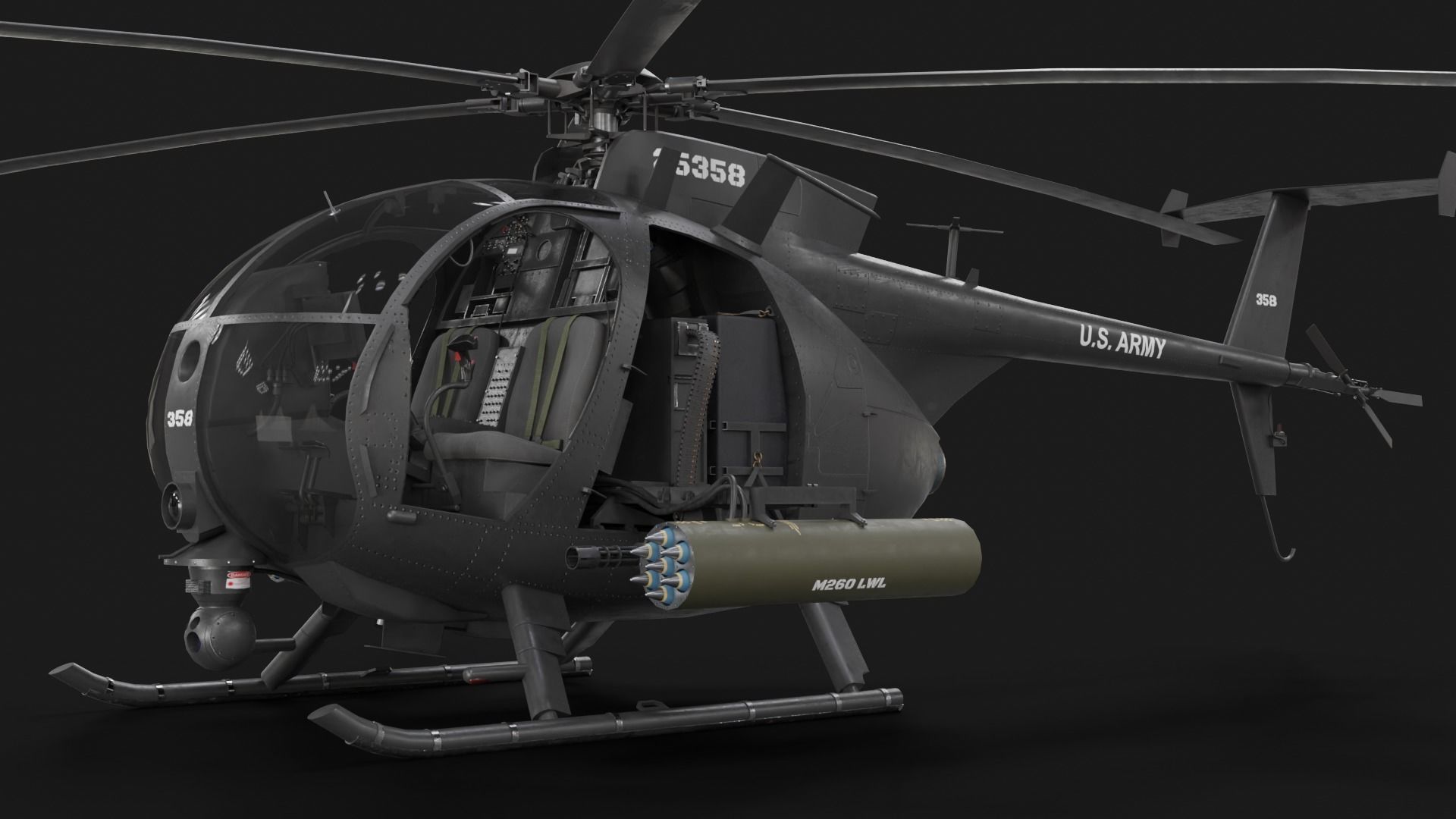 MH-6 Little Bird Helicopter plus 9 skins 3D model | CGTrader