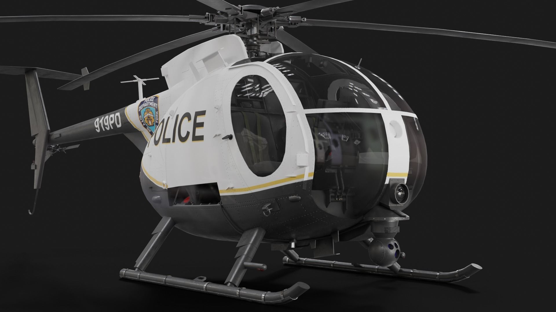 MH-6 Little Bird Helicopter plus 9 skins 3D model | CGTrader