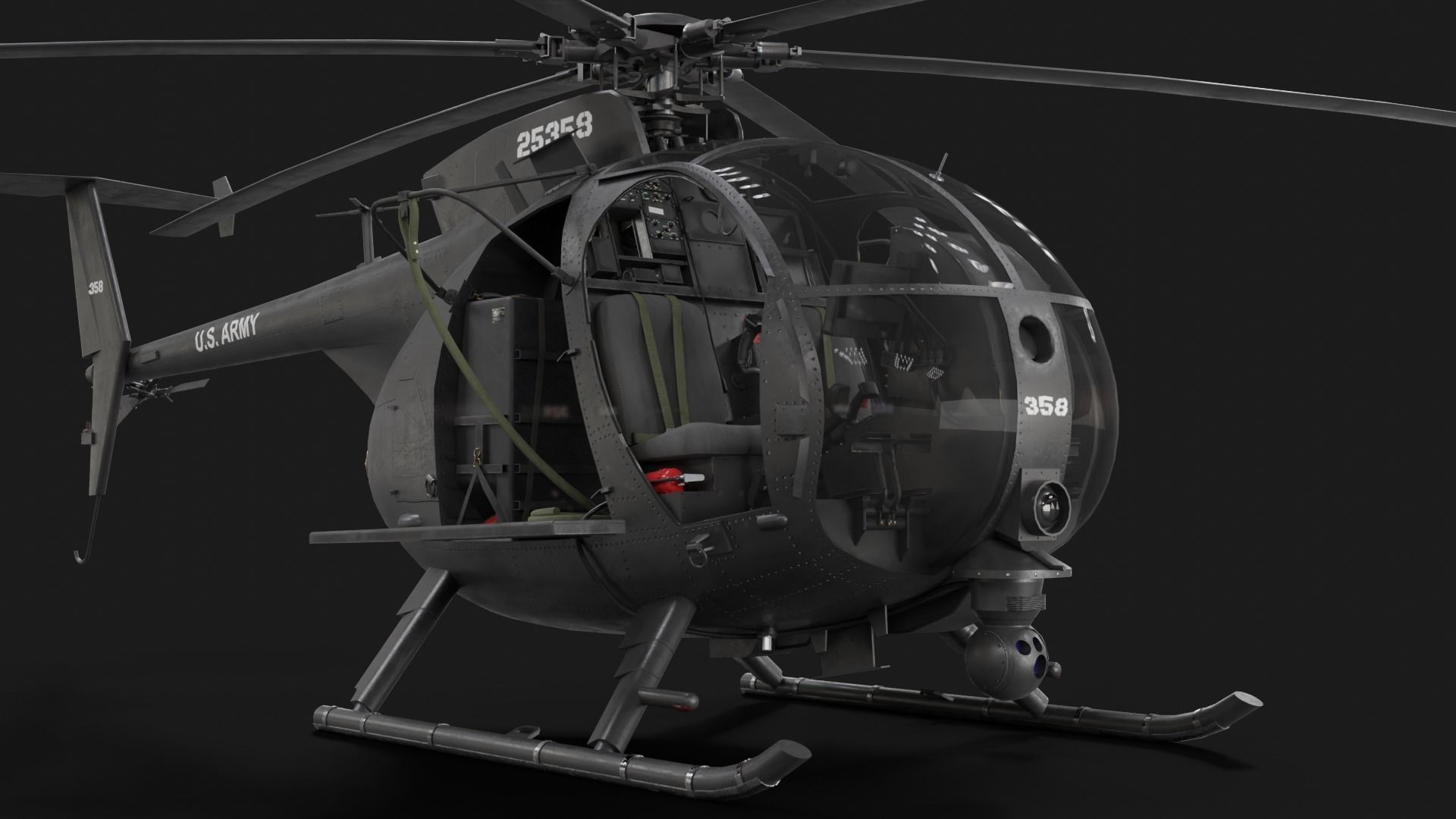 MH-6 Little Bird Helicopter plus 9 skins 3D model | CGTrader