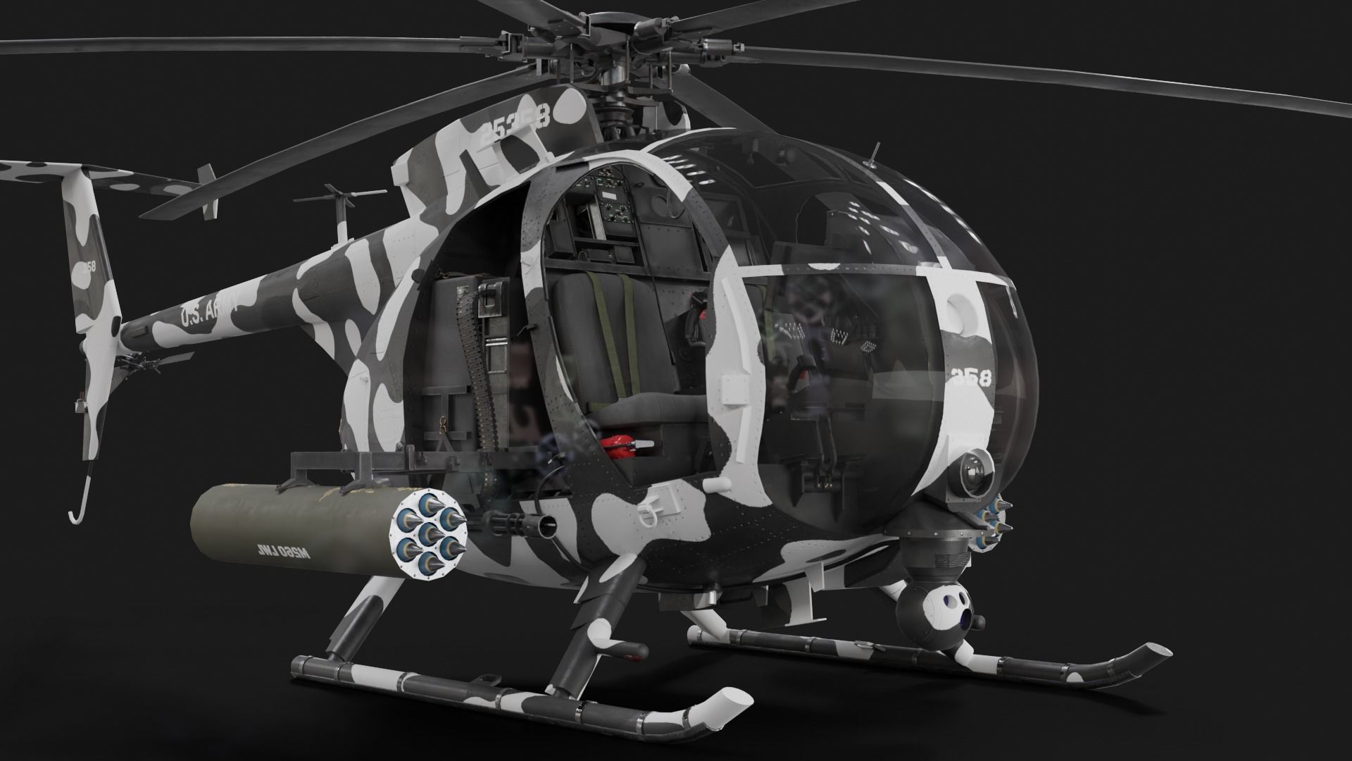 MH-6 Little Bird Helicopter plus 9 skins 3D model | CGTrader