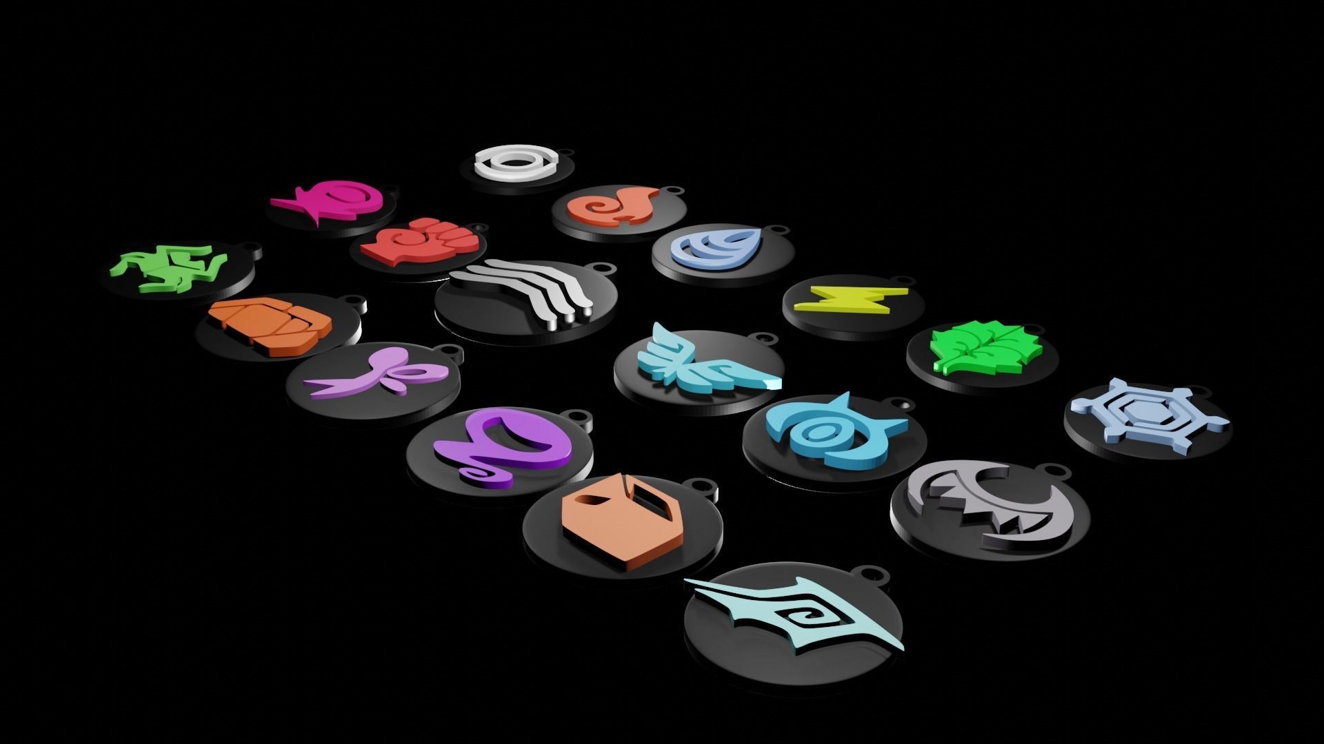 TYPES BADGES POKEMON free 3D model 3D printable | CGTrader