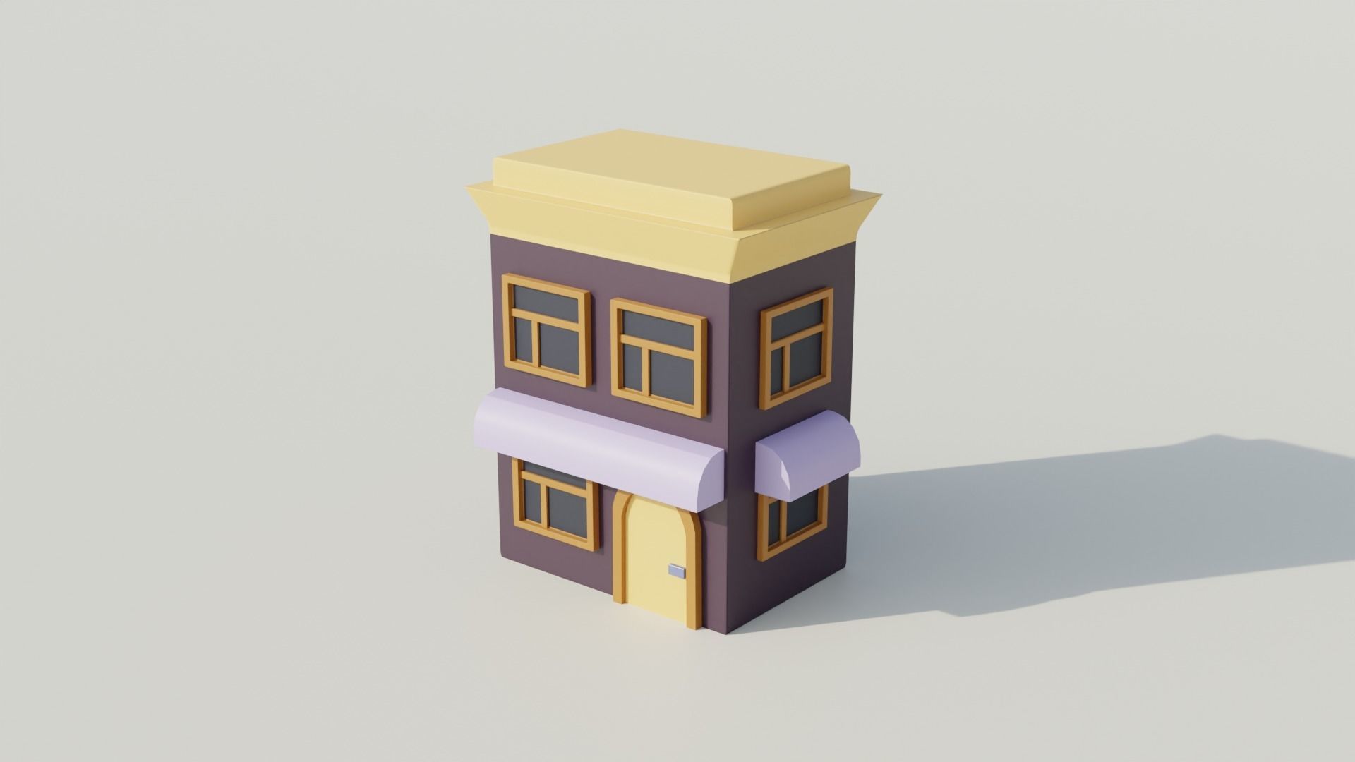 3D model Set of 12 low poly modern house in cartoon style low poly pack ...