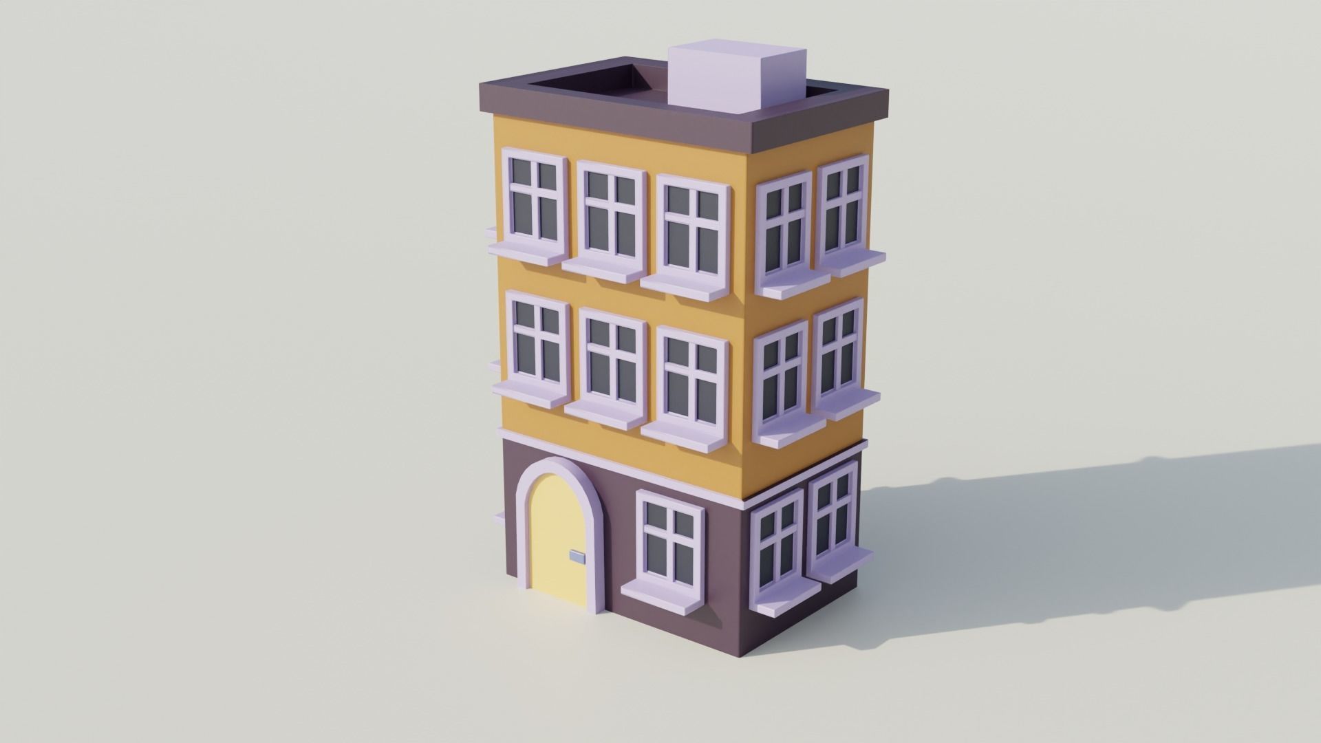 3D model Set of 12 low poly modern house in cartoon style low poly pack ...