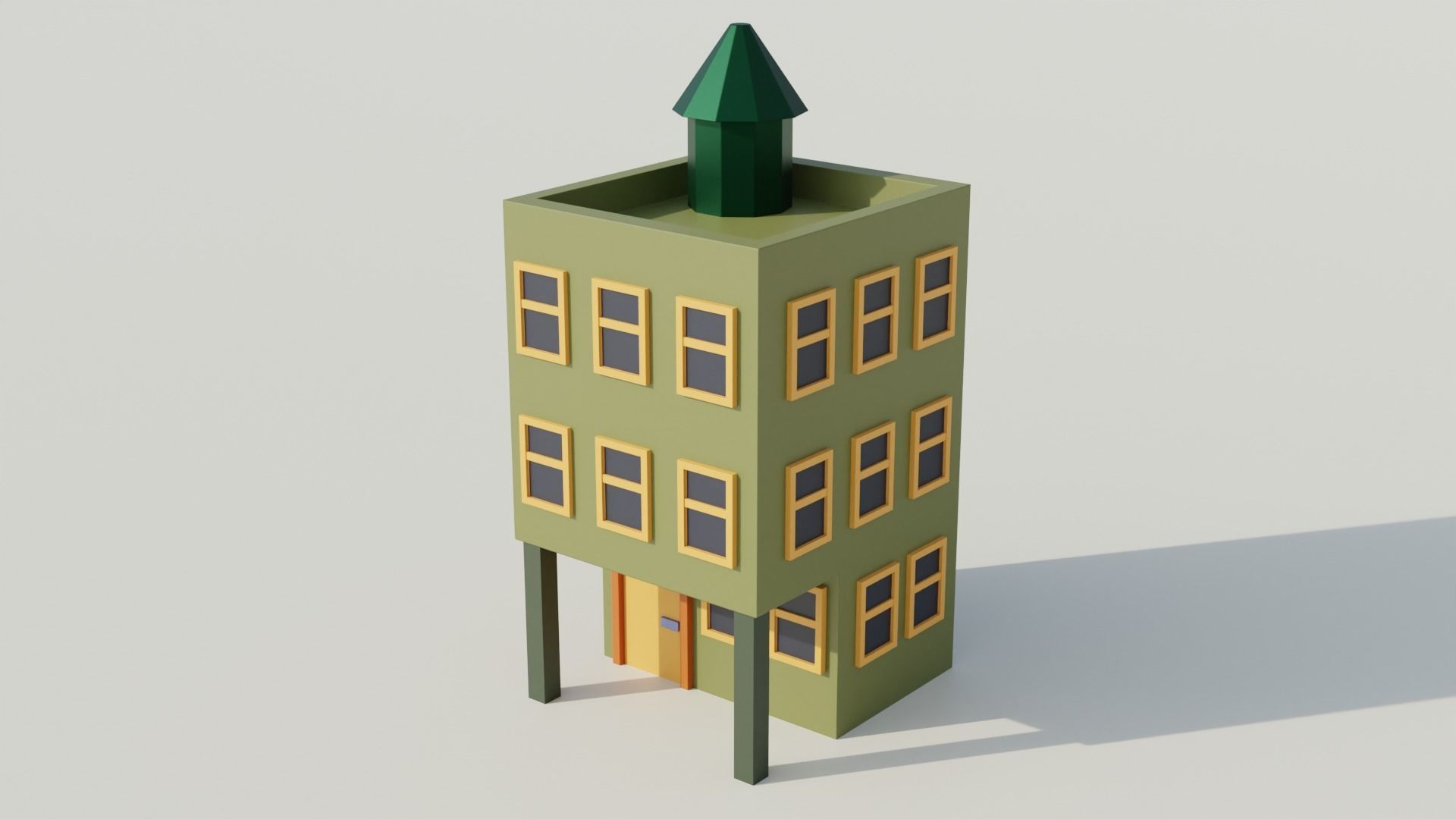 3D model Set of 12 low poly modern house in cartoon style low poly pack ...