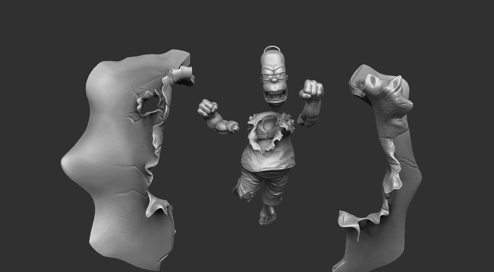 HOMER SIMPSON AS A HULK FOR 3D PRINT STL 3D model 3D printable | CGTrader