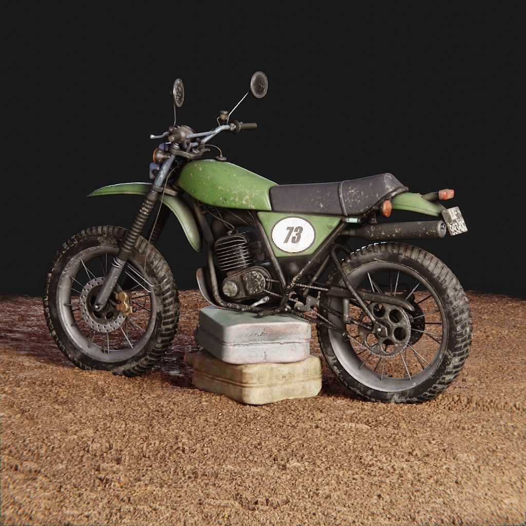 3D model 80s trail bike VR / AR / low-poly | CGTrader