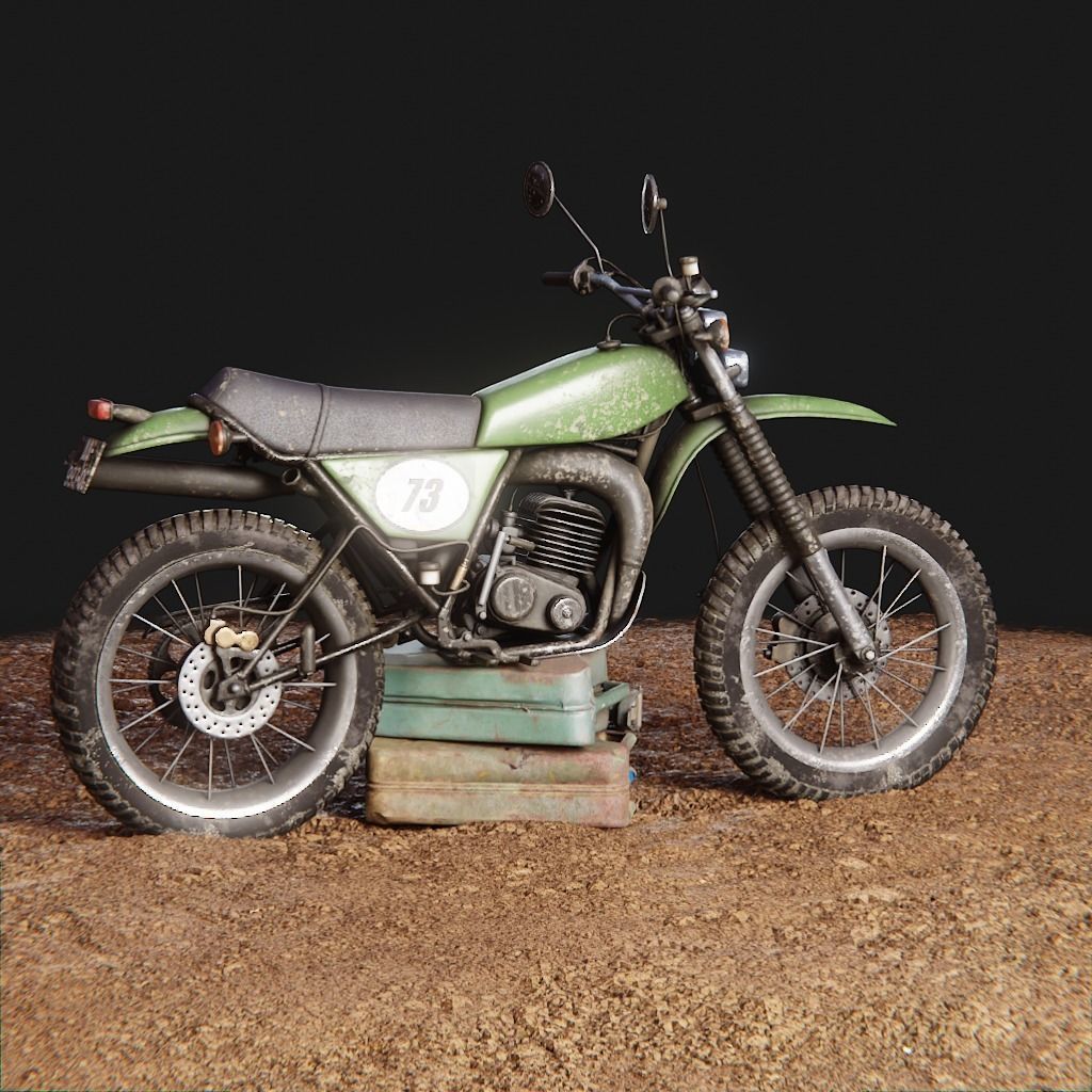 3D model 80s trail bike VR / AR / low-poly | CGTrader