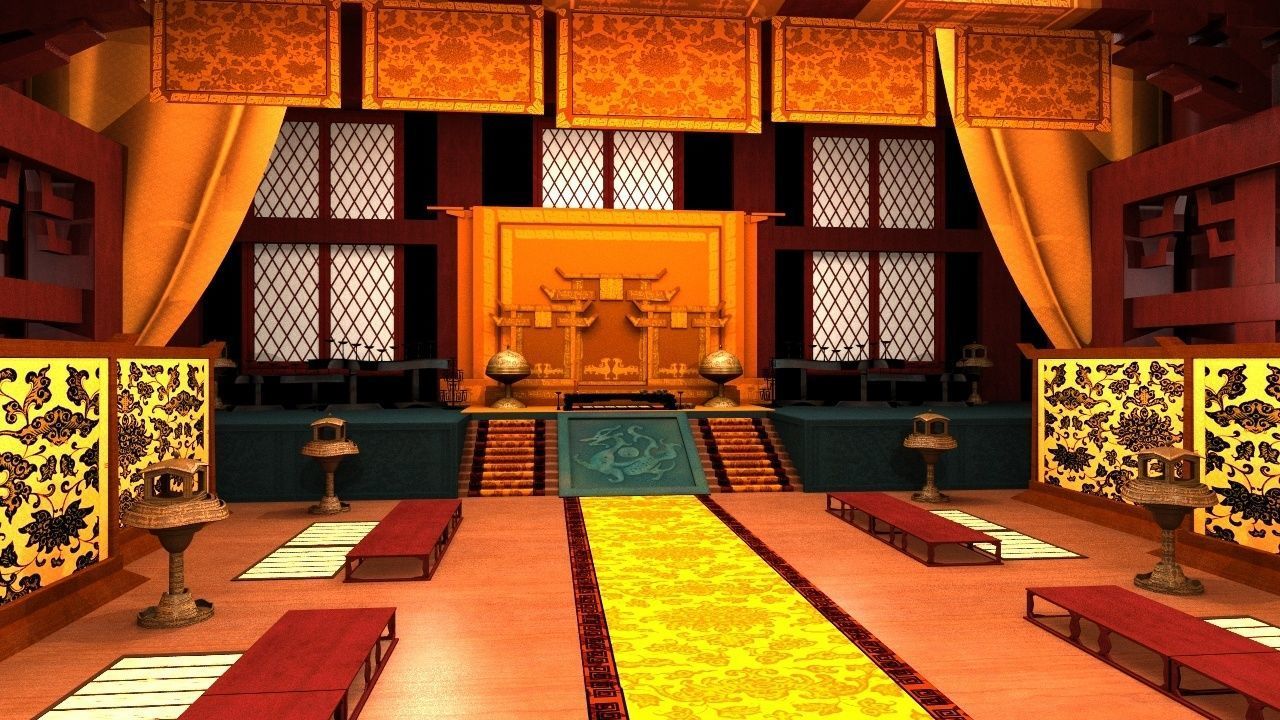 The palace lobby of the Qin and Han Dynasties in China 3D model | CGTrader