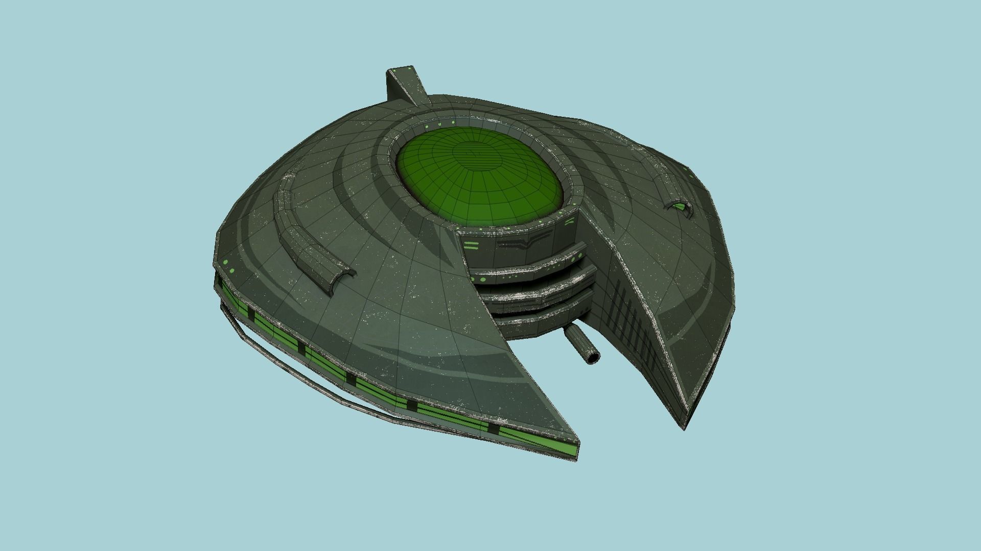 3D model Alien Spaceship UFO D05 Dark Green - Sci Fi Spacecraft Design ...