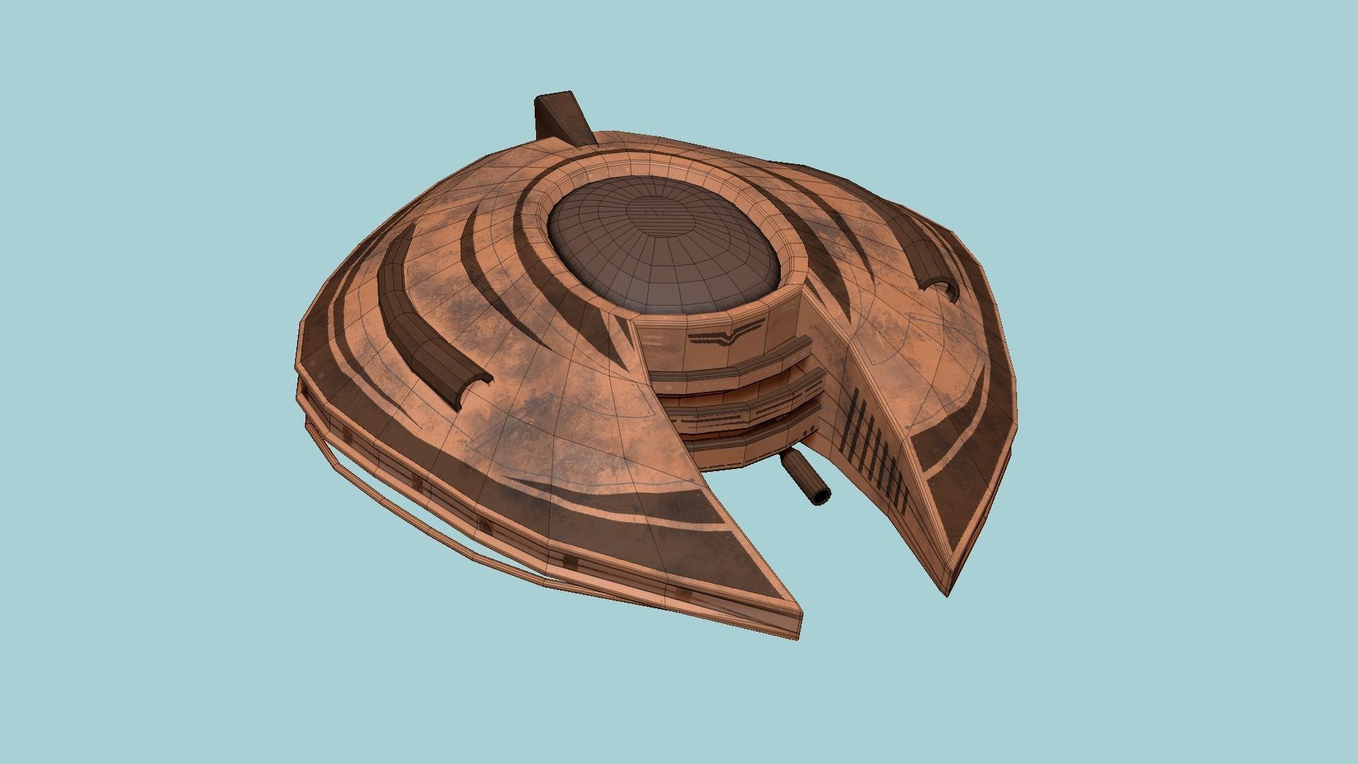 3D model Alien Spaceship UFO D06 Copper - Sci Fi Spacecraft Design VR ...
