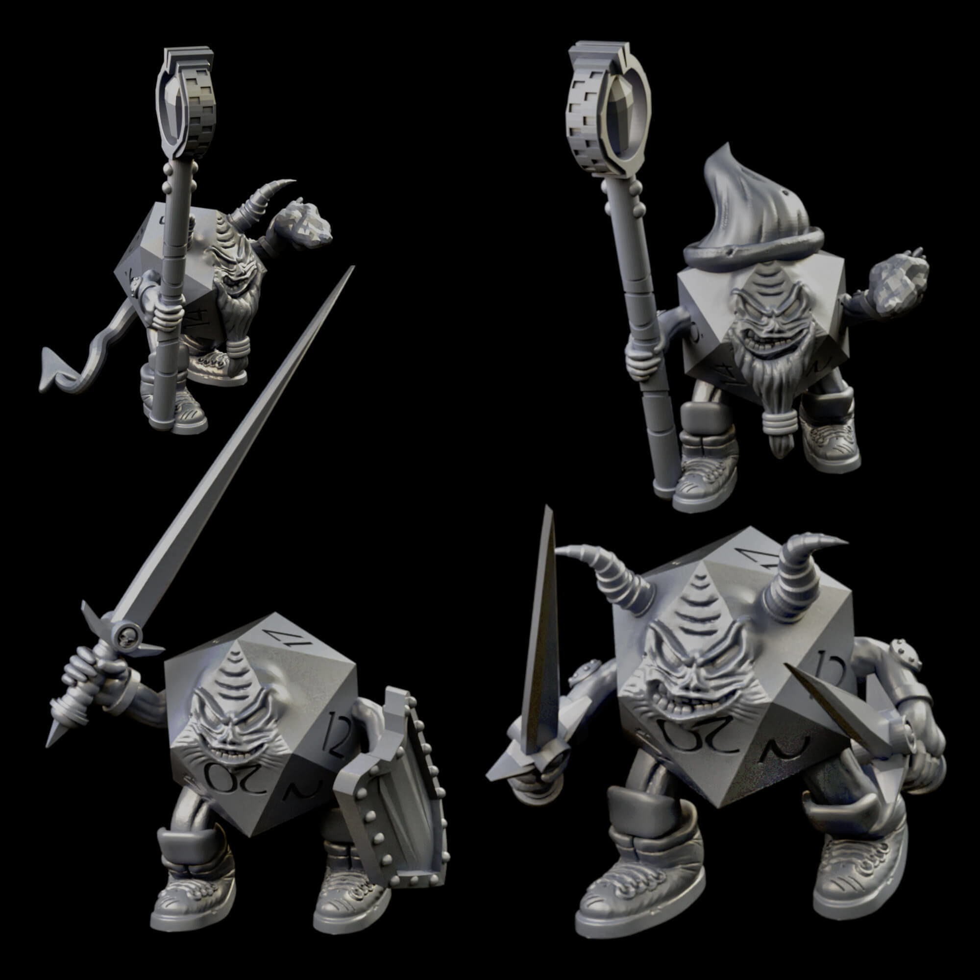 Dice Heroes Fantasy Hero Dice Resin Miniatures 3D model 3D printable ...