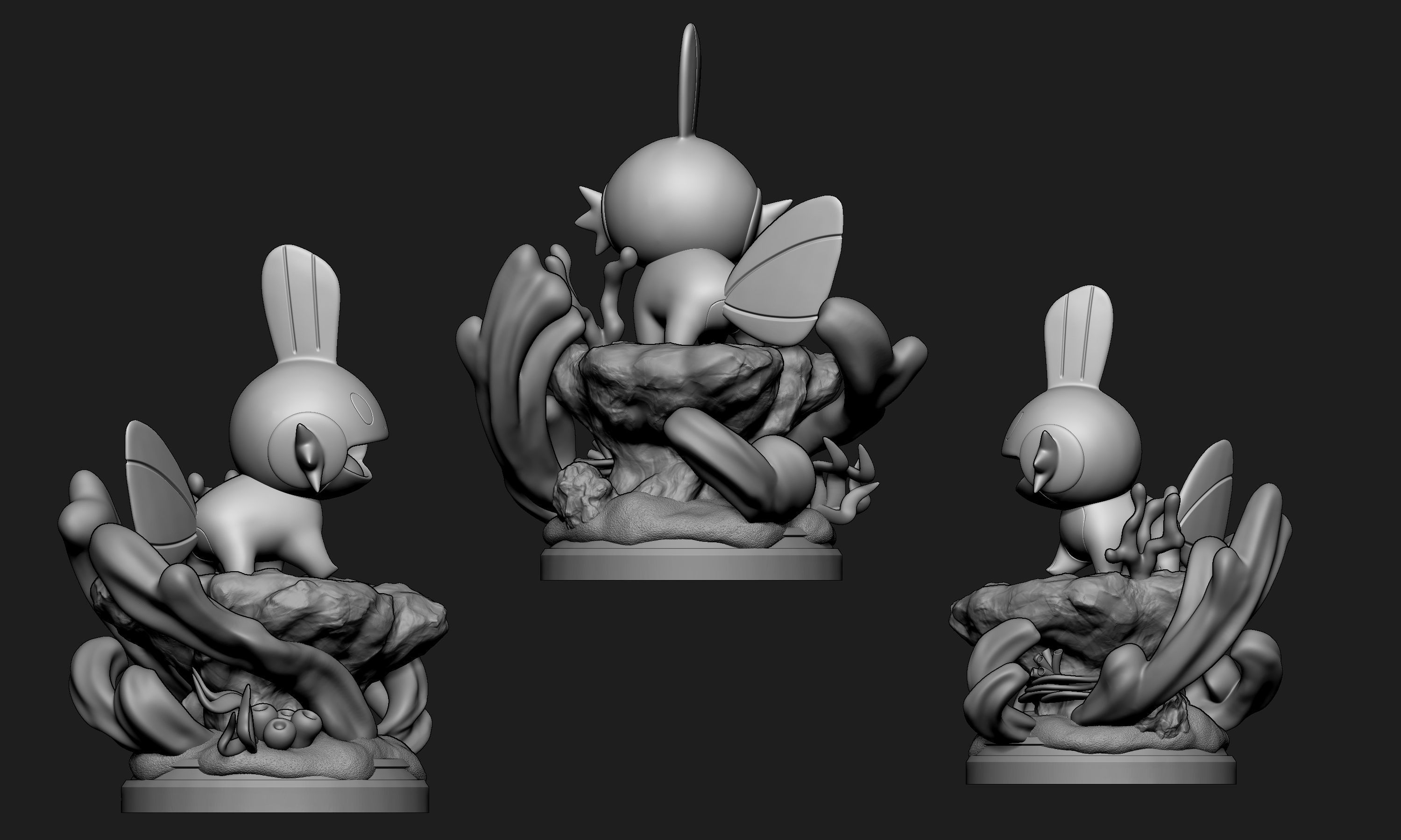 Pokemon Mudkip Figure Statue 3d Model 3d Printable Cgtrader