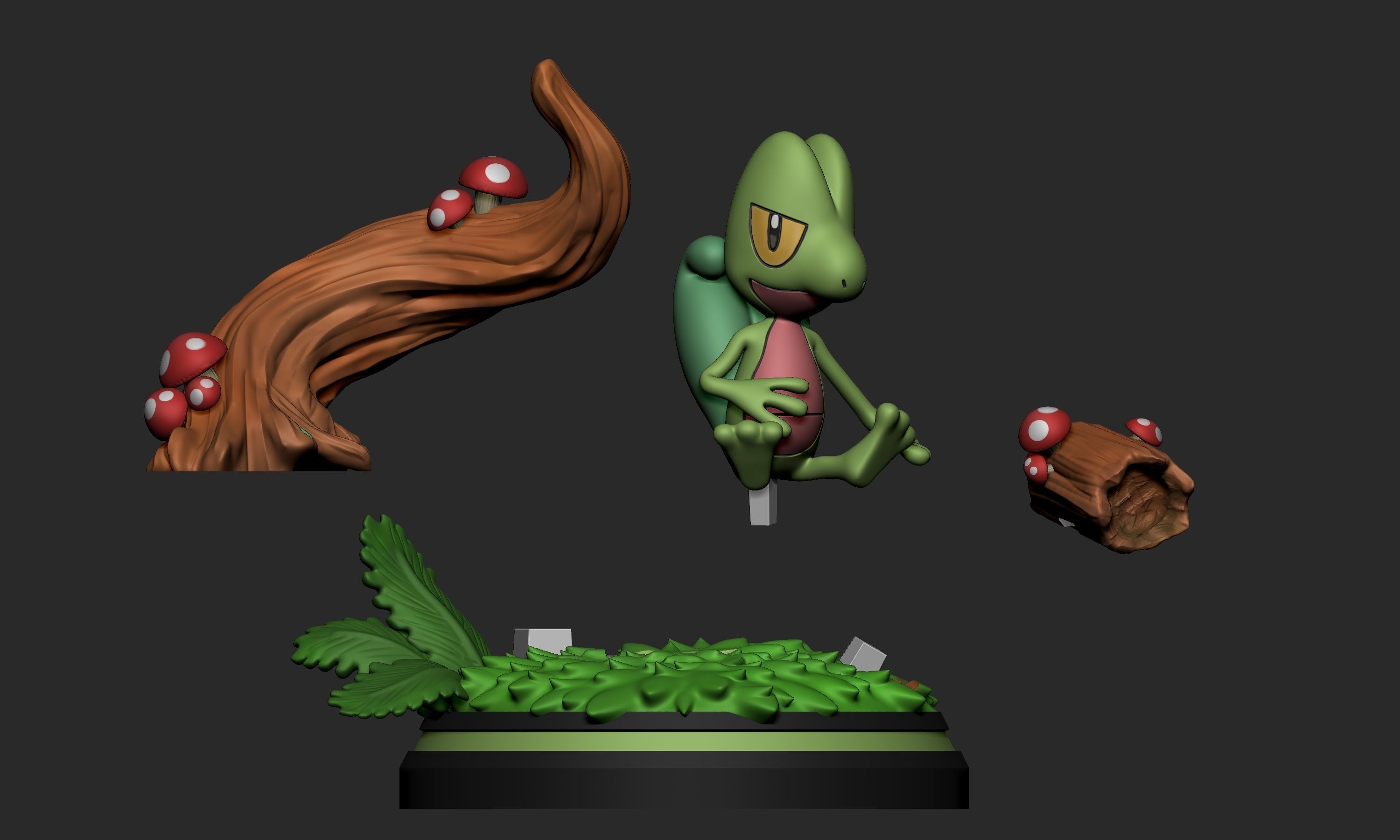 Pokemon - Treecko Figure Statue 3D model 3D printable | CGTrader