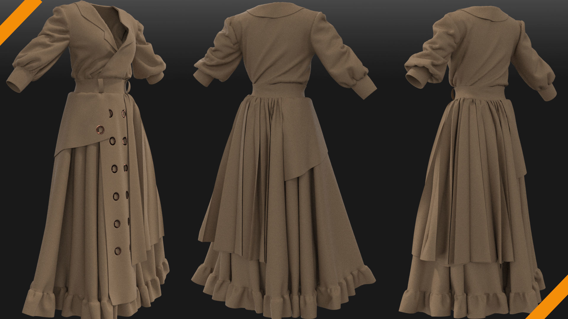womens outfits 3D model | CGTrader