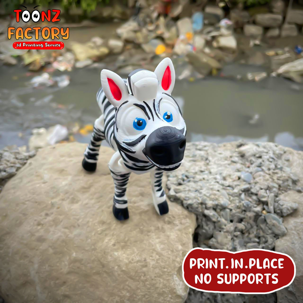 FLEXI PRINT-IN-PLACE ZEBRA ARTICULATED 3D model 3D printable | CGTrader