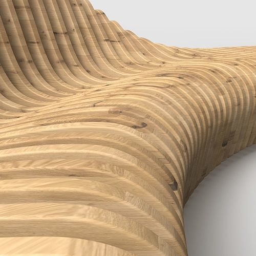 Bench curved 3D model | CGTrader