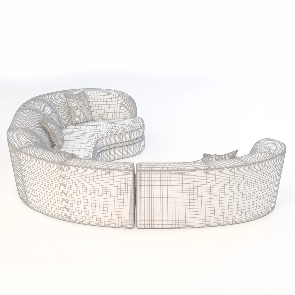 Elegant Curved Sectional Sofa 3D model | CGTrader