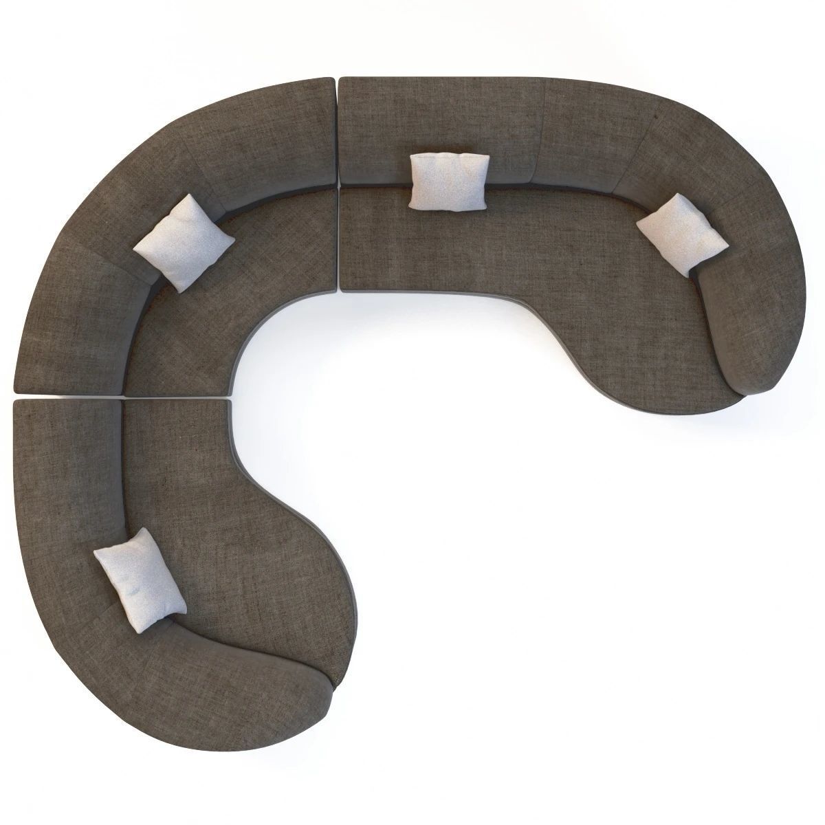 Elegant Curved Sectional Sofa 3D model | CGTrader