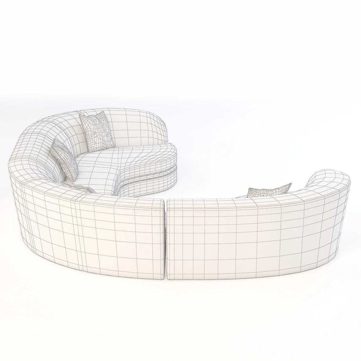 Elegant Curved Sectional Sofa 3D model | CGTrader