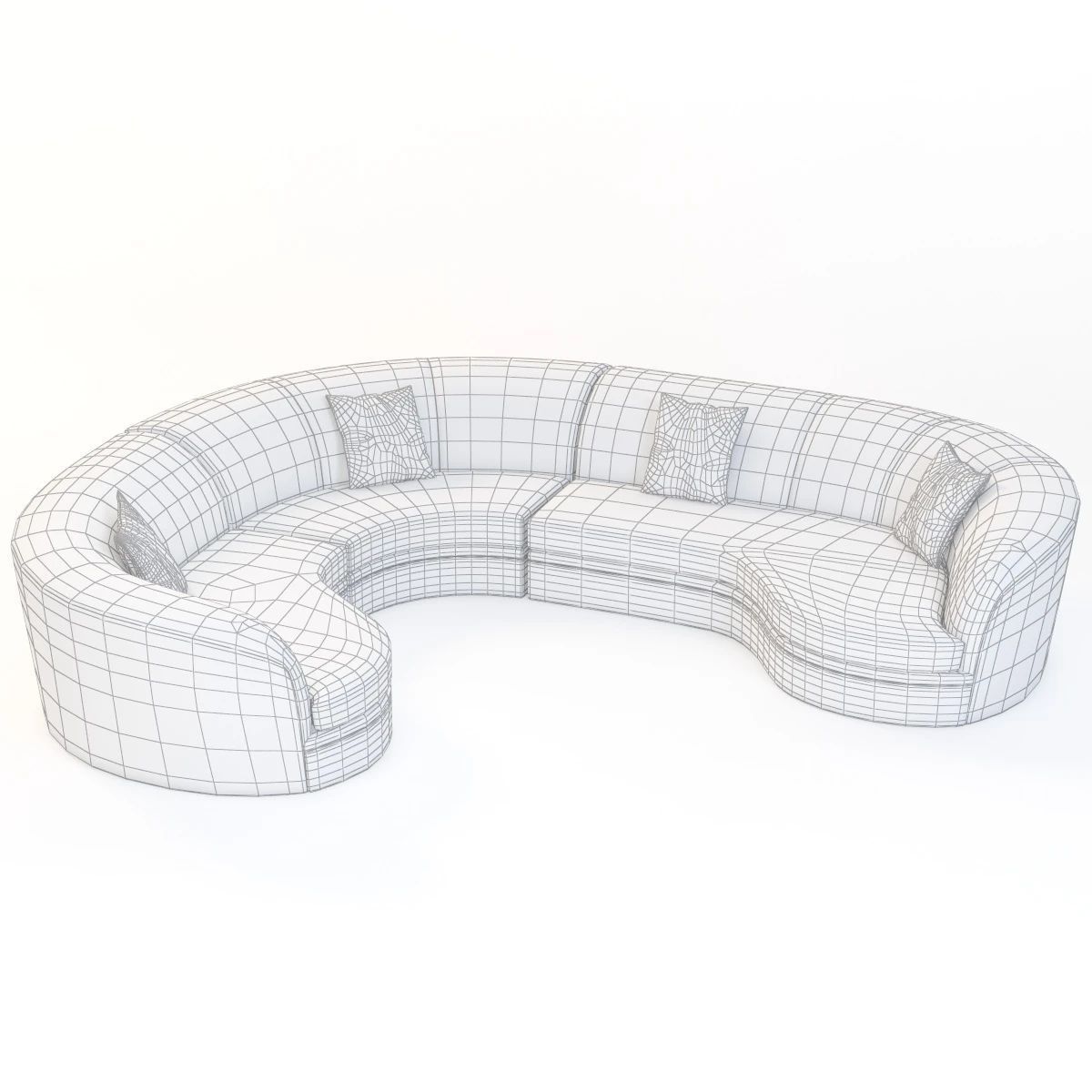 Elegant Curved Sectional Sofa 3D model | CGTrader