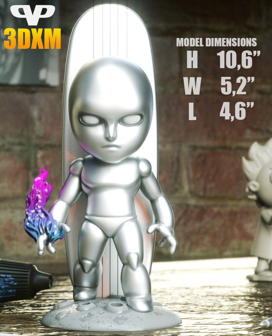 Silver Surfer Chibi STL for 3D Printing ChibiSTL 3DXM 3D model 3D ...